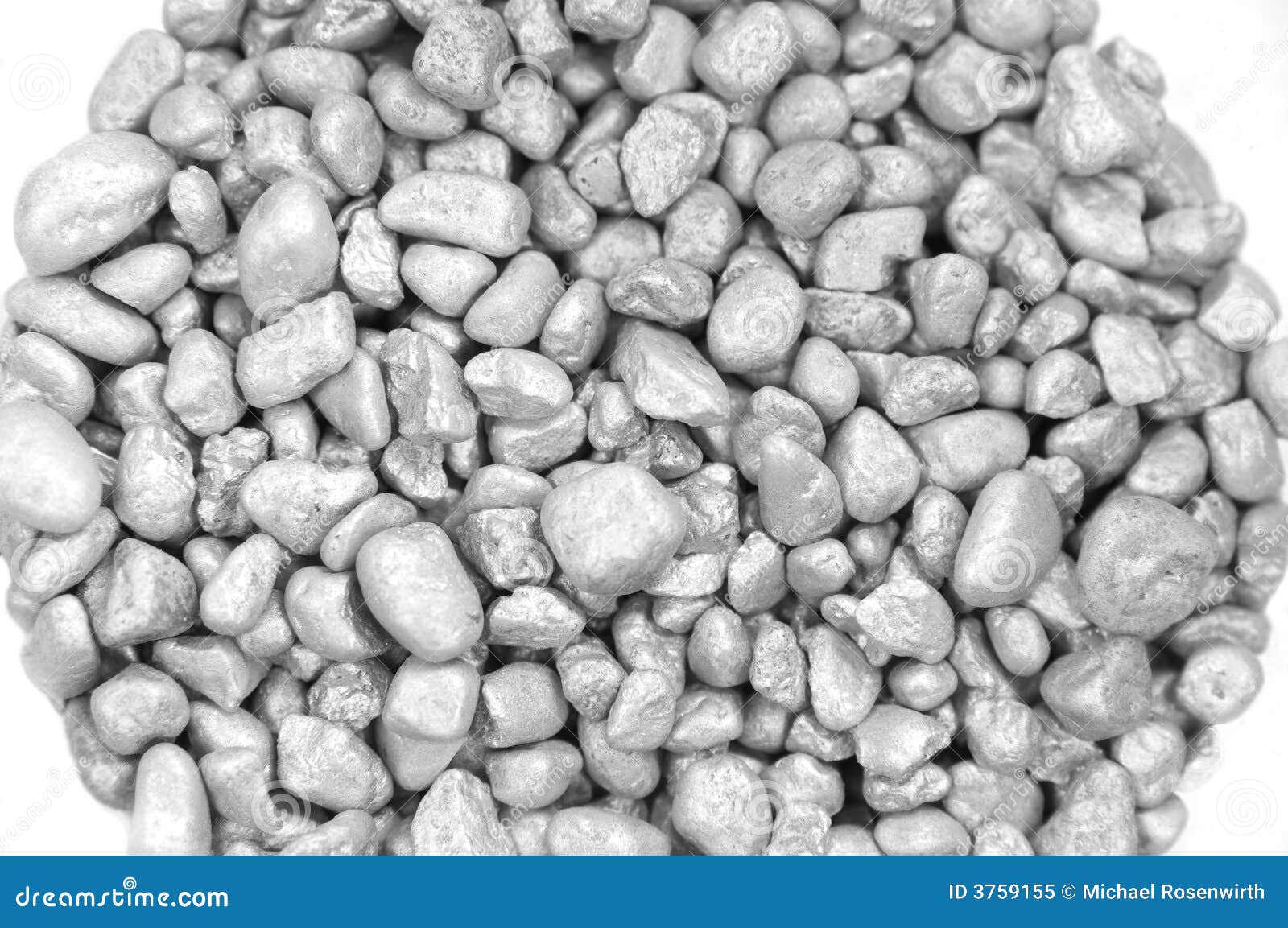 Silver Pebble Stones Picture. Image: 3759155