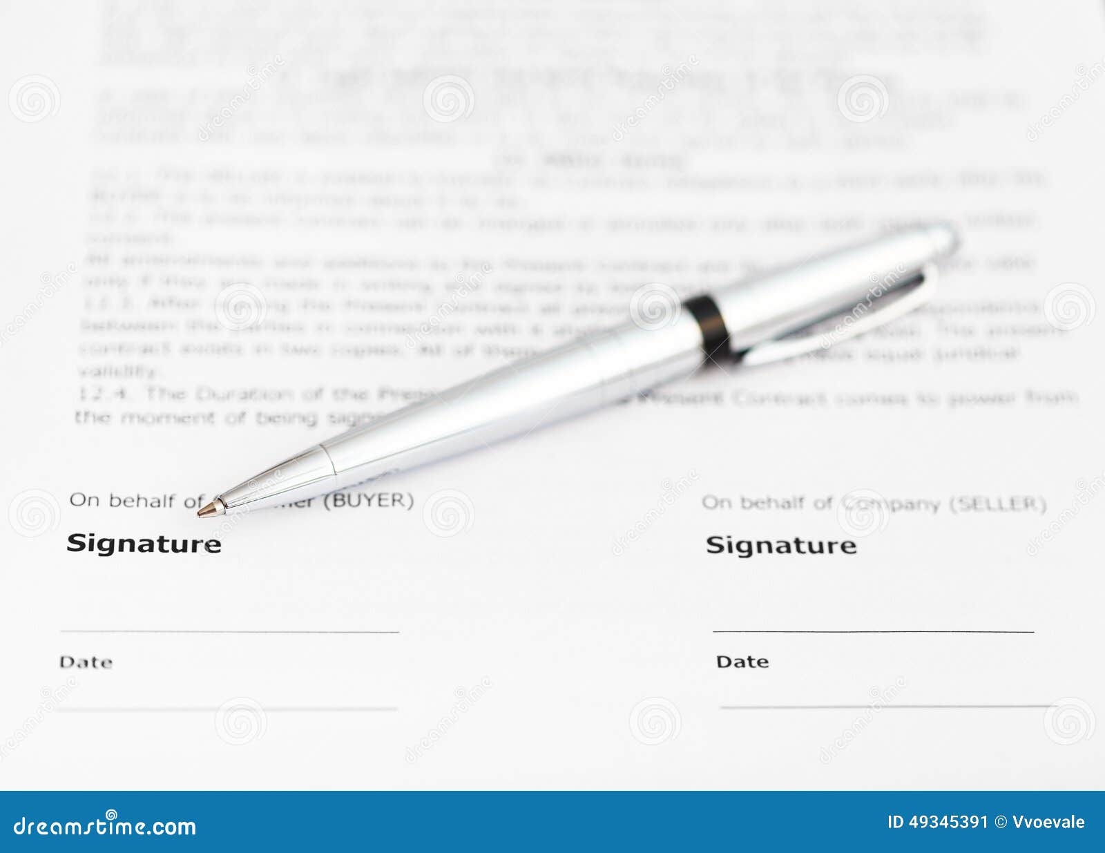 Silver Pen on Signature Page of Contract Stock Image - Image of silver ...