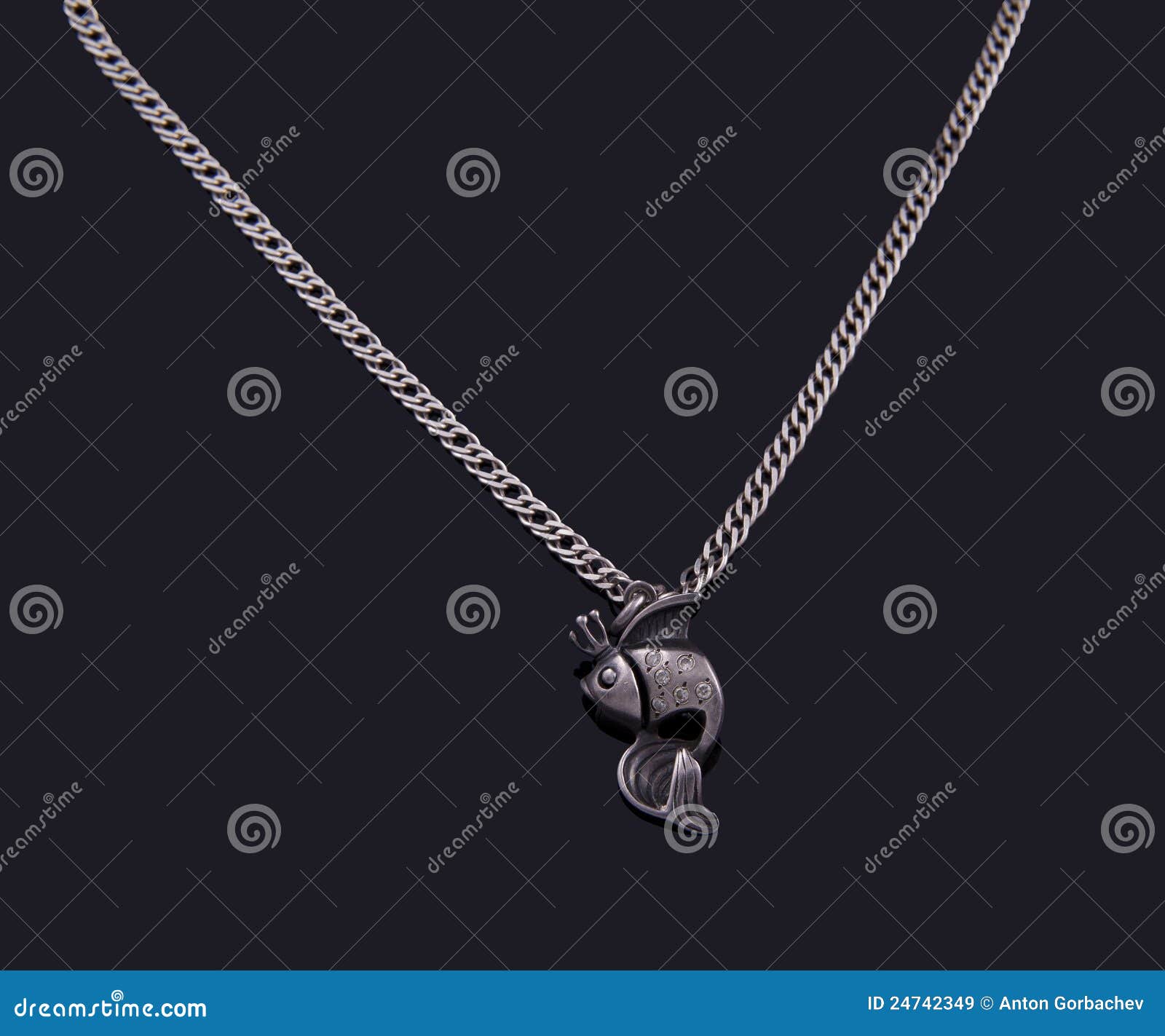 Silver pendent stock image. Image of chain, golden, silver - 24742349