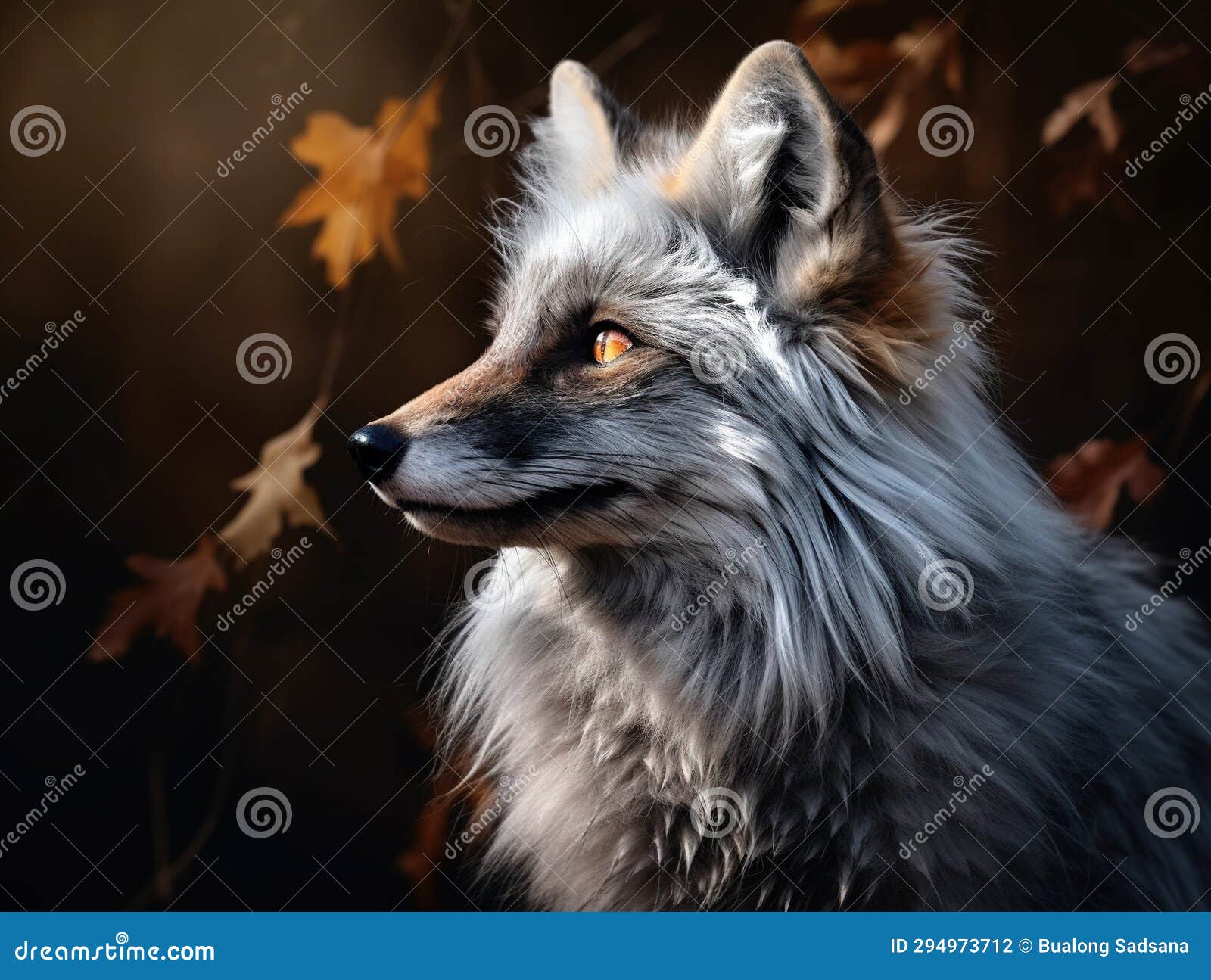 Silver Phase Fox Made with Generative AI Illustration Stock ...
