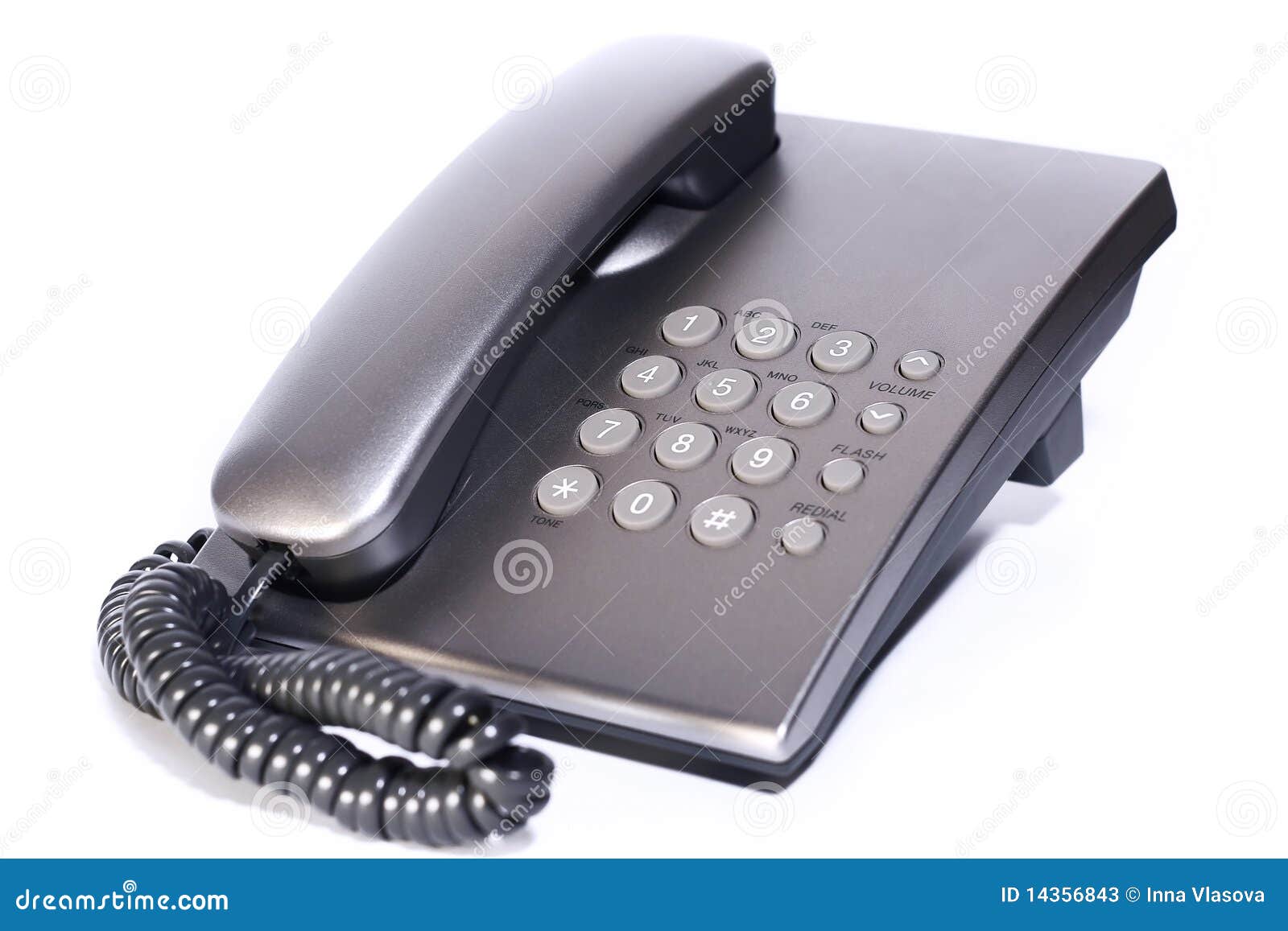 Silver phone stock image. Image of communication, cable - 14356843