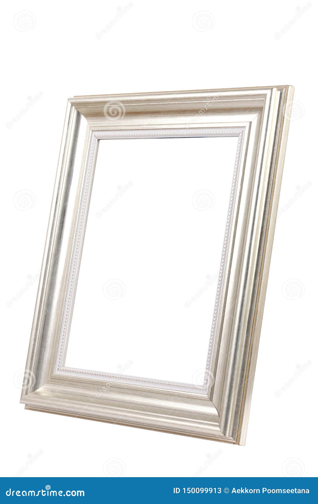 Silver Photo Frame ISOLATED on White Background Stock Image - Image of ...