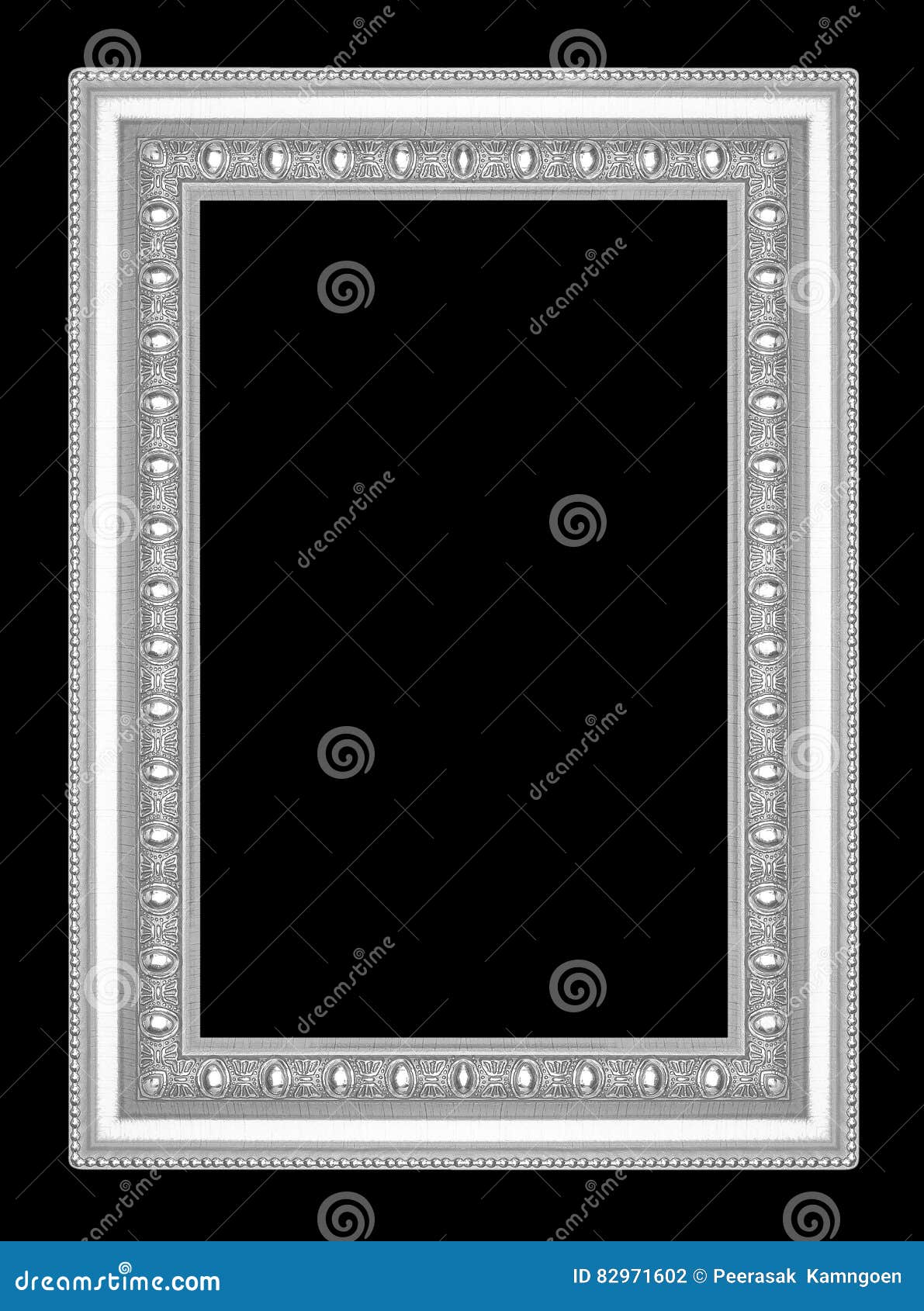 Silver Picture Frame Isolated on Black Background Stock Photo - Image ...