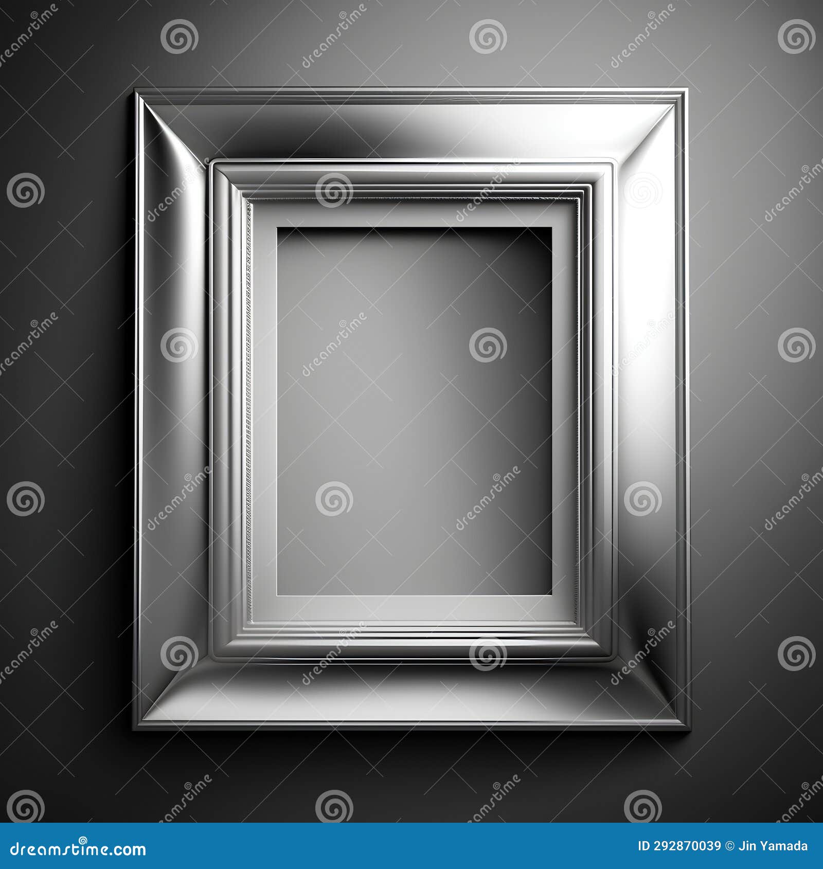 Silver Picture Frame Isolated on Black Background. 3d Render ...