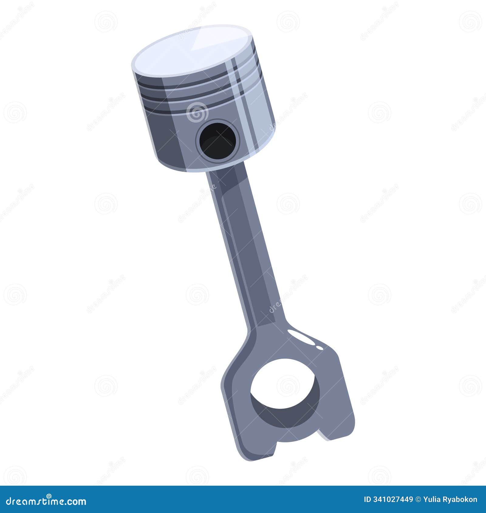 Silver Piston Engine Part Converting Pressure into Reciprocating Motion ...