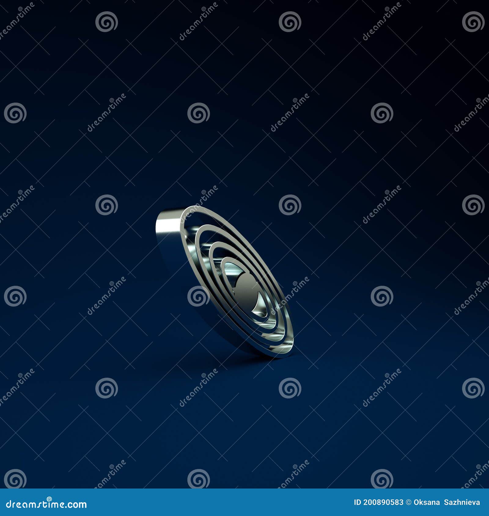 Silver Planet Icon Isolated on Blue Background. Minimalism Concept ...