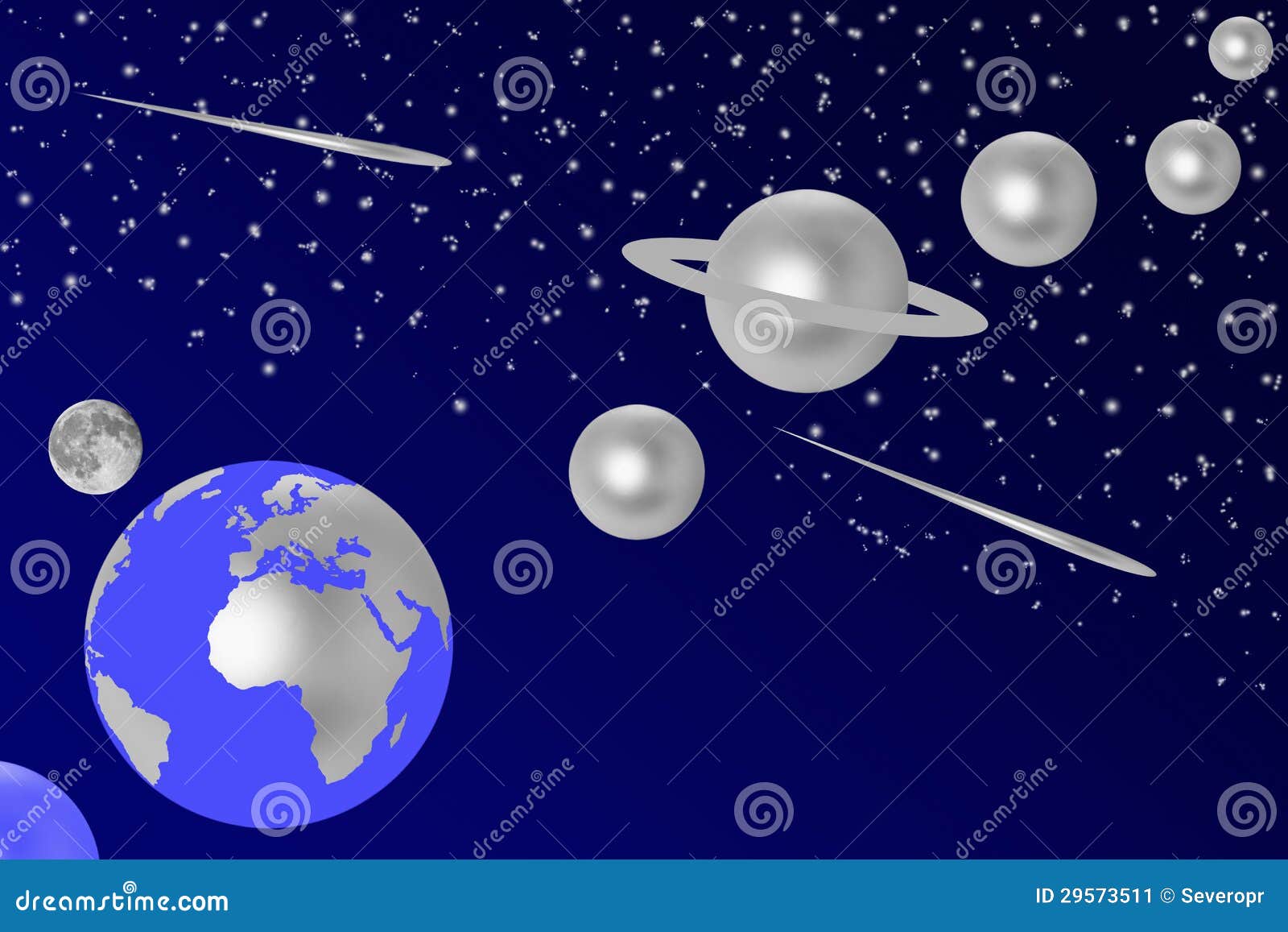 Silver planets stock illustration. Illustration of design - 29573511