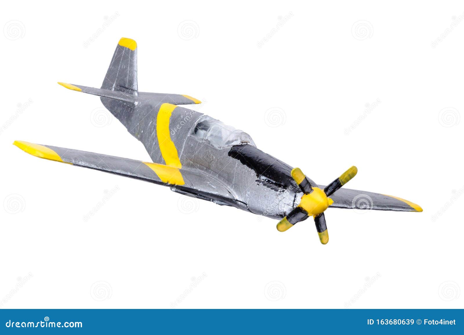 Silver Plastic Plane Isolated on the White Background Stock Image ...