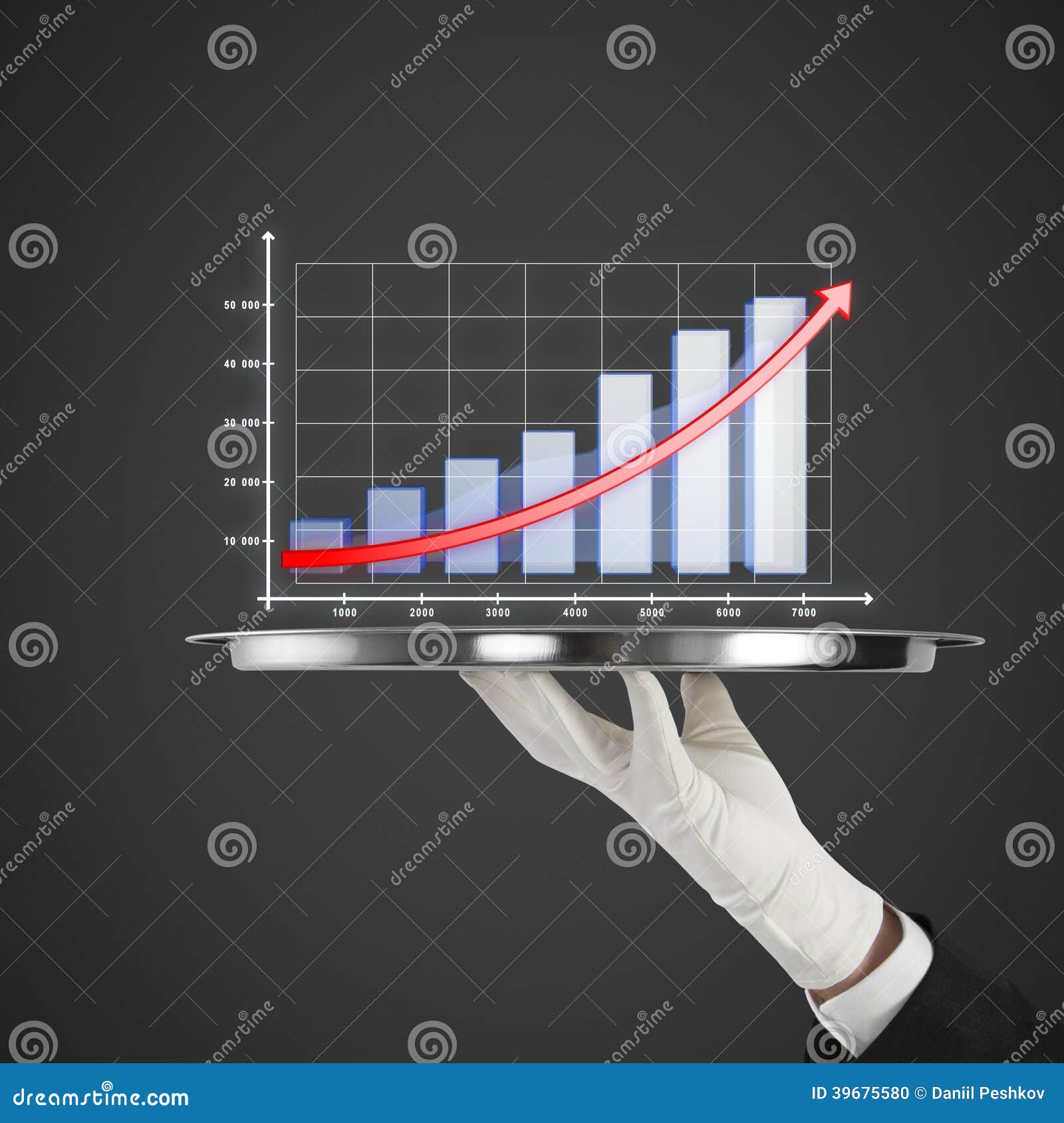 Silver plate with chart stock photo. Image of idea, dinner - 39675580