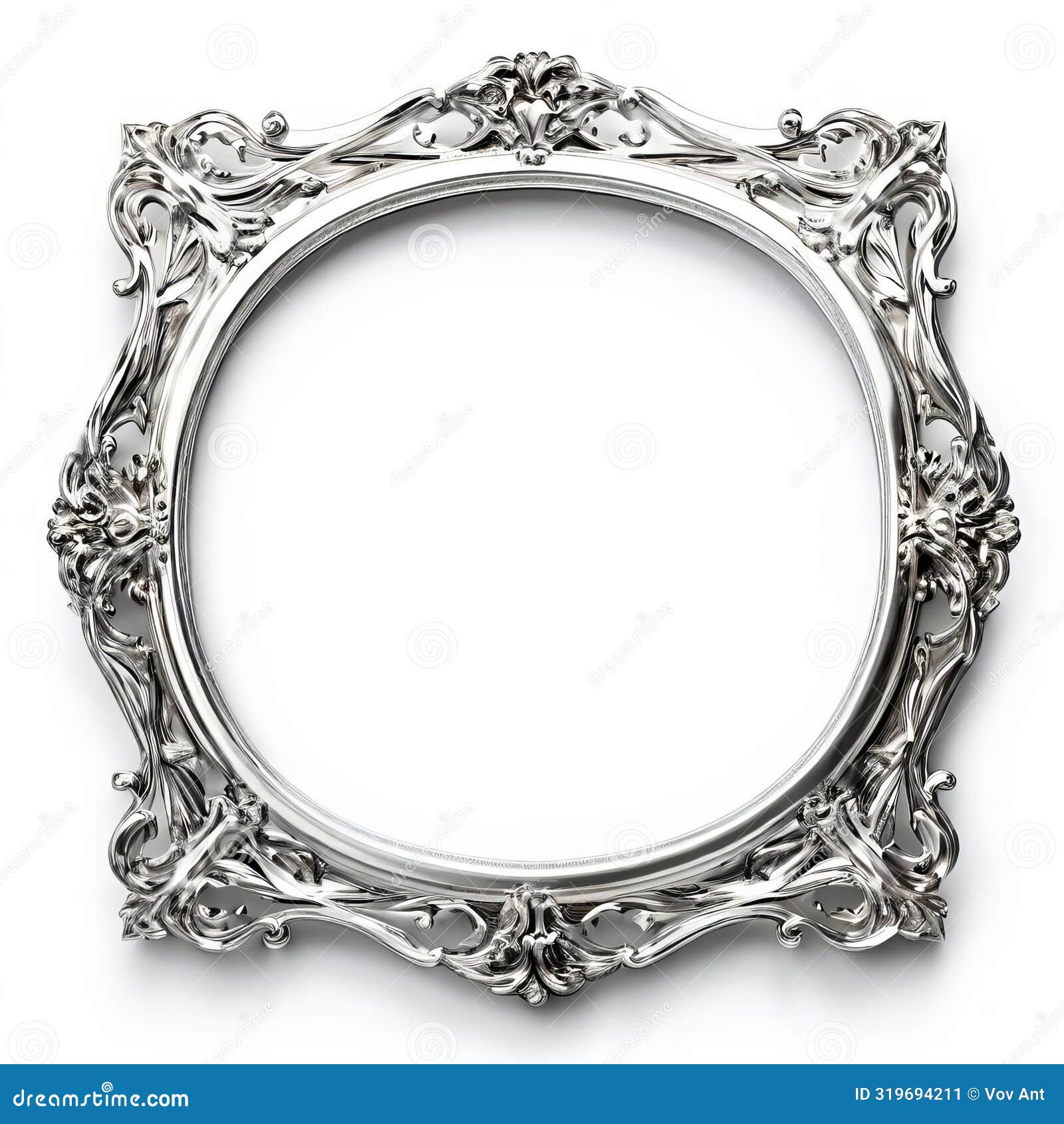 Silver Plated Frame a Frame with a Shiny Silver Coating for a L Stock ...
