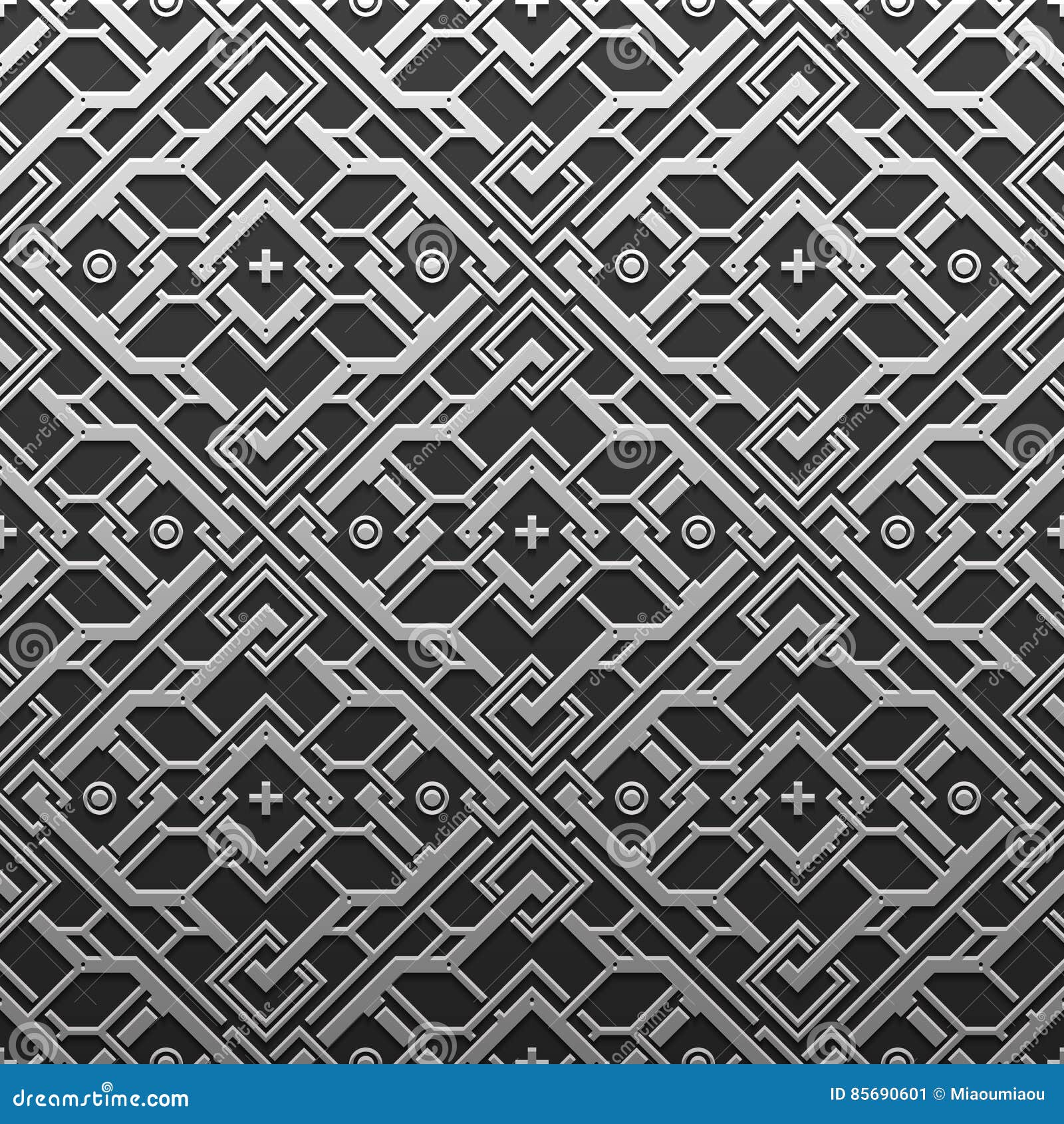 Silver/platinum Metallic Background with Geometric Pattern Stock Vector ...