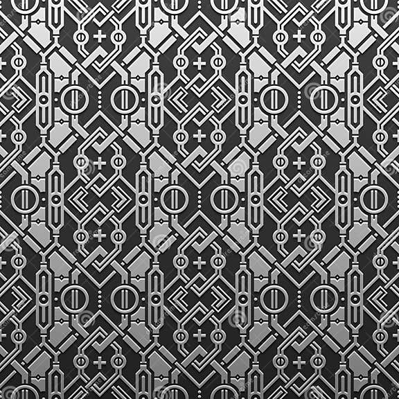 Silver/platinum Metallic Background with Geometric Pattern Stock Vector ...