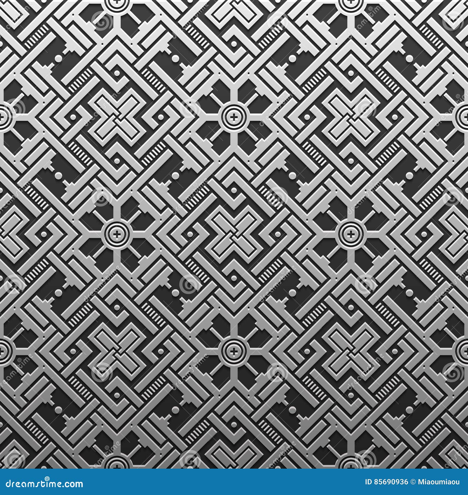 Silver/platinum Metallic Background with Geometric Pattern Stock Vector ...