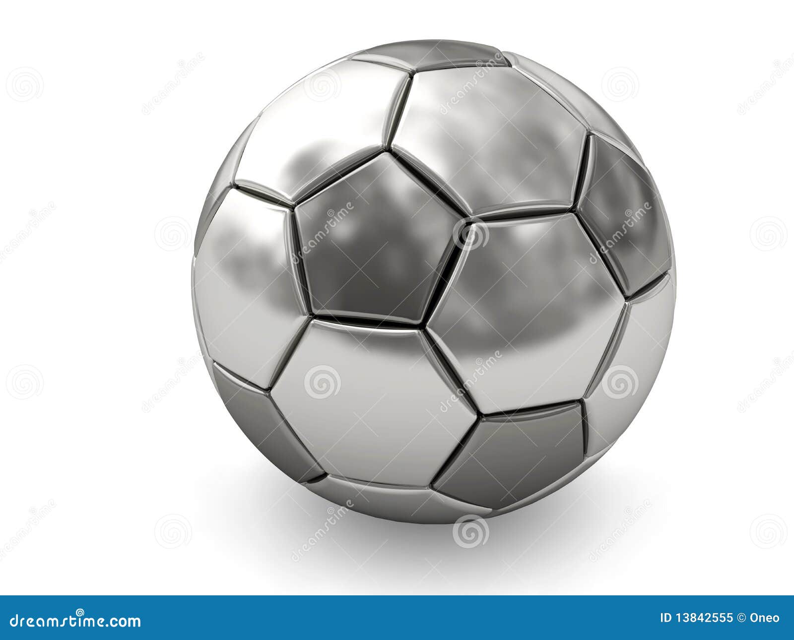 Silver or Platinum Soccer Ball on White Stock Illustration ...