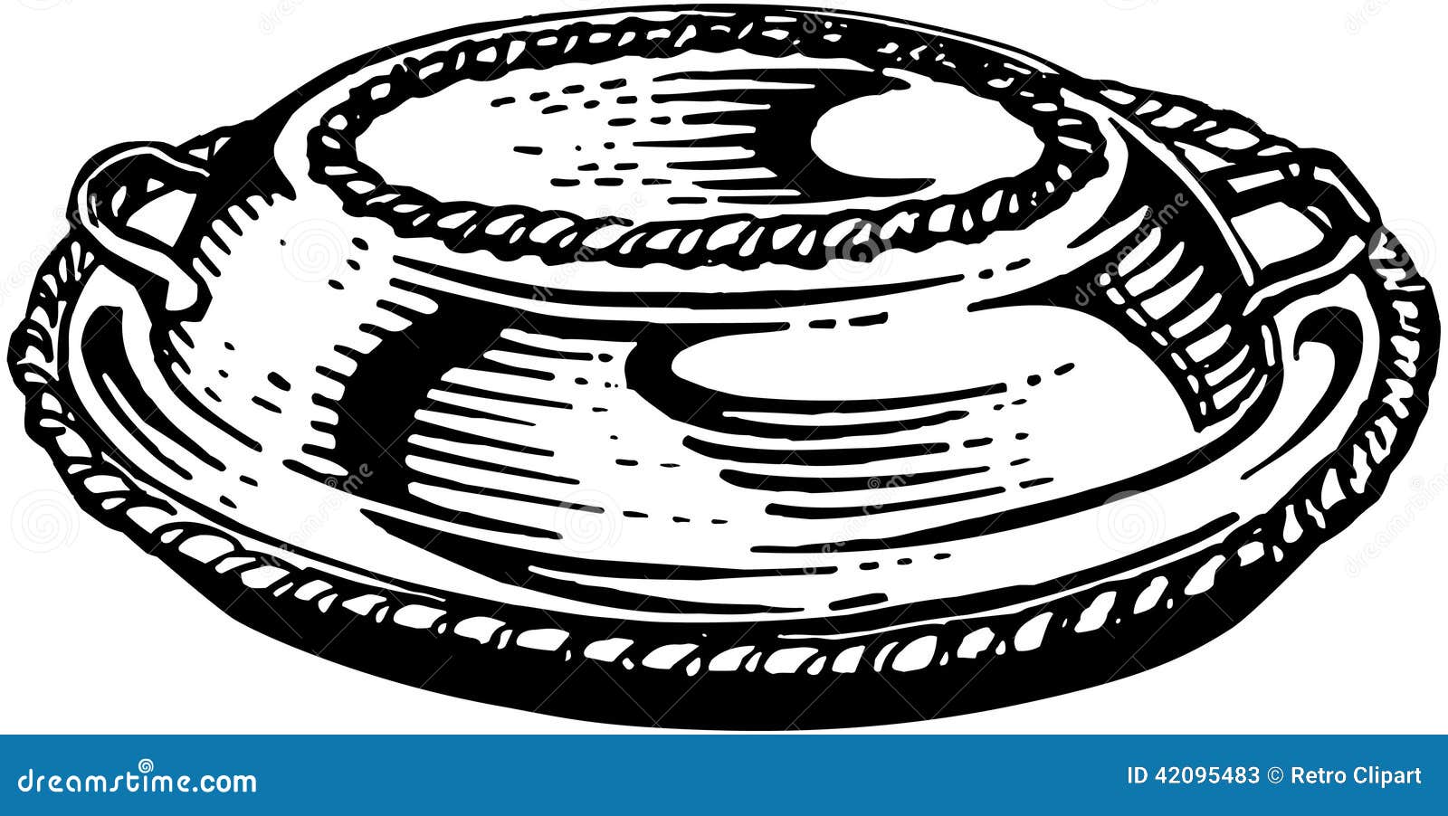 Silver Platter With Lid Cartoon Vector | CartoonDealer.com #42095483
