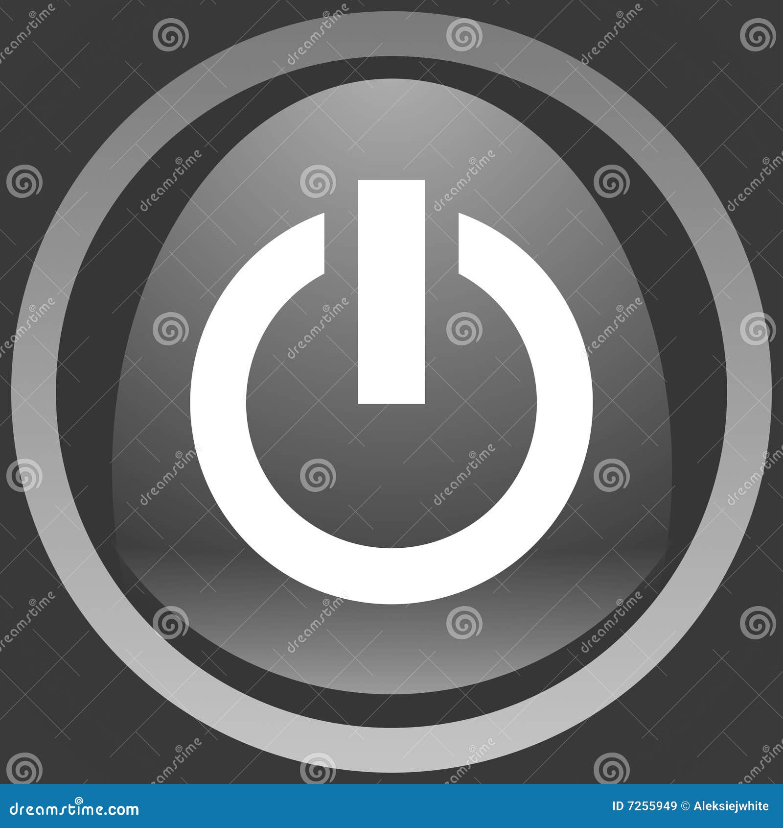Silver power button stock illustration. Illustration of energy - 7255949