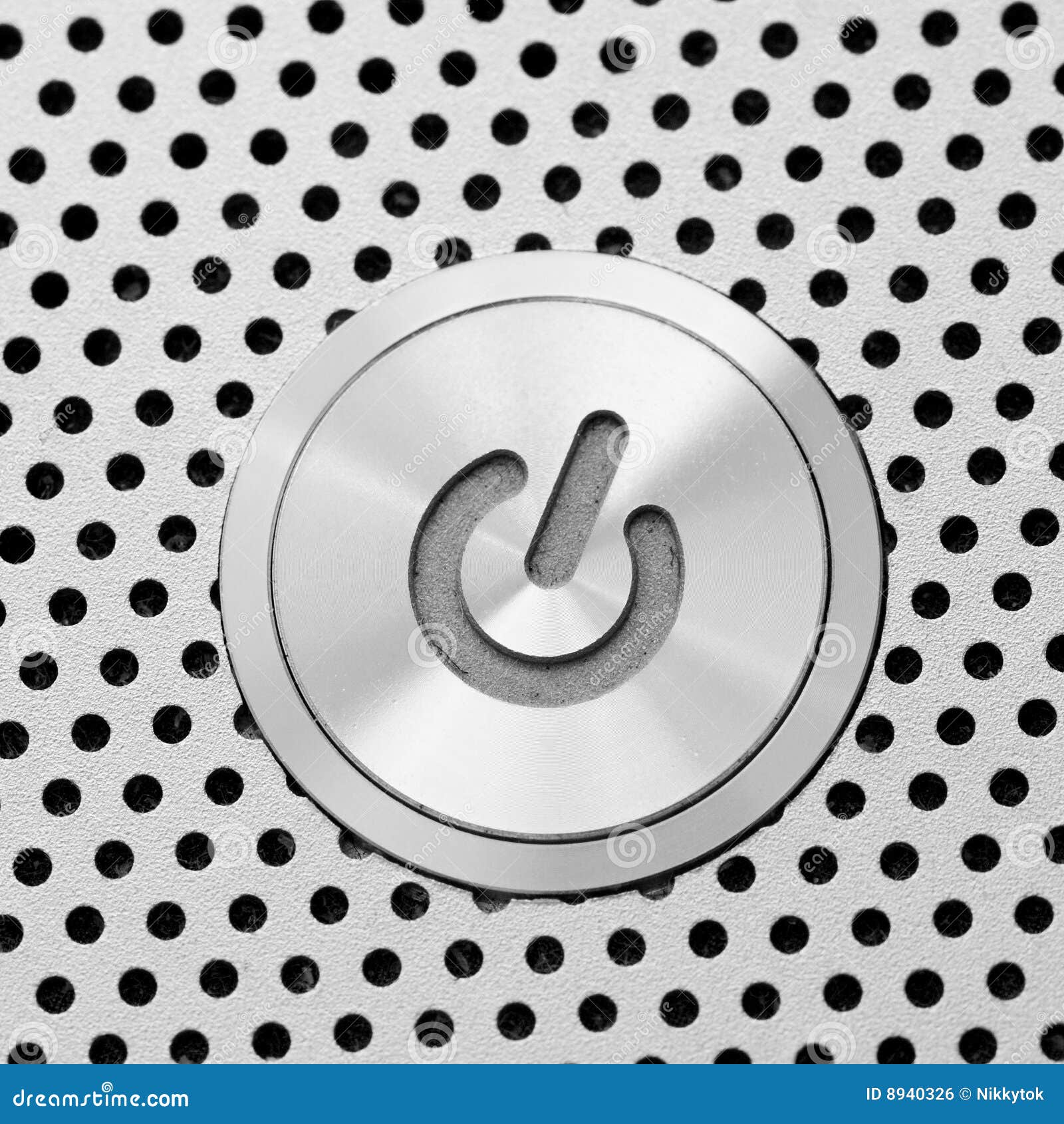 Silver power button stock photo. Image of computer, shutdown - 8940326