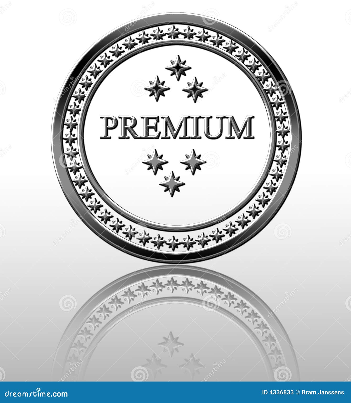 Silver premium stamp stock illustration. Illustration of graphic - 4336833