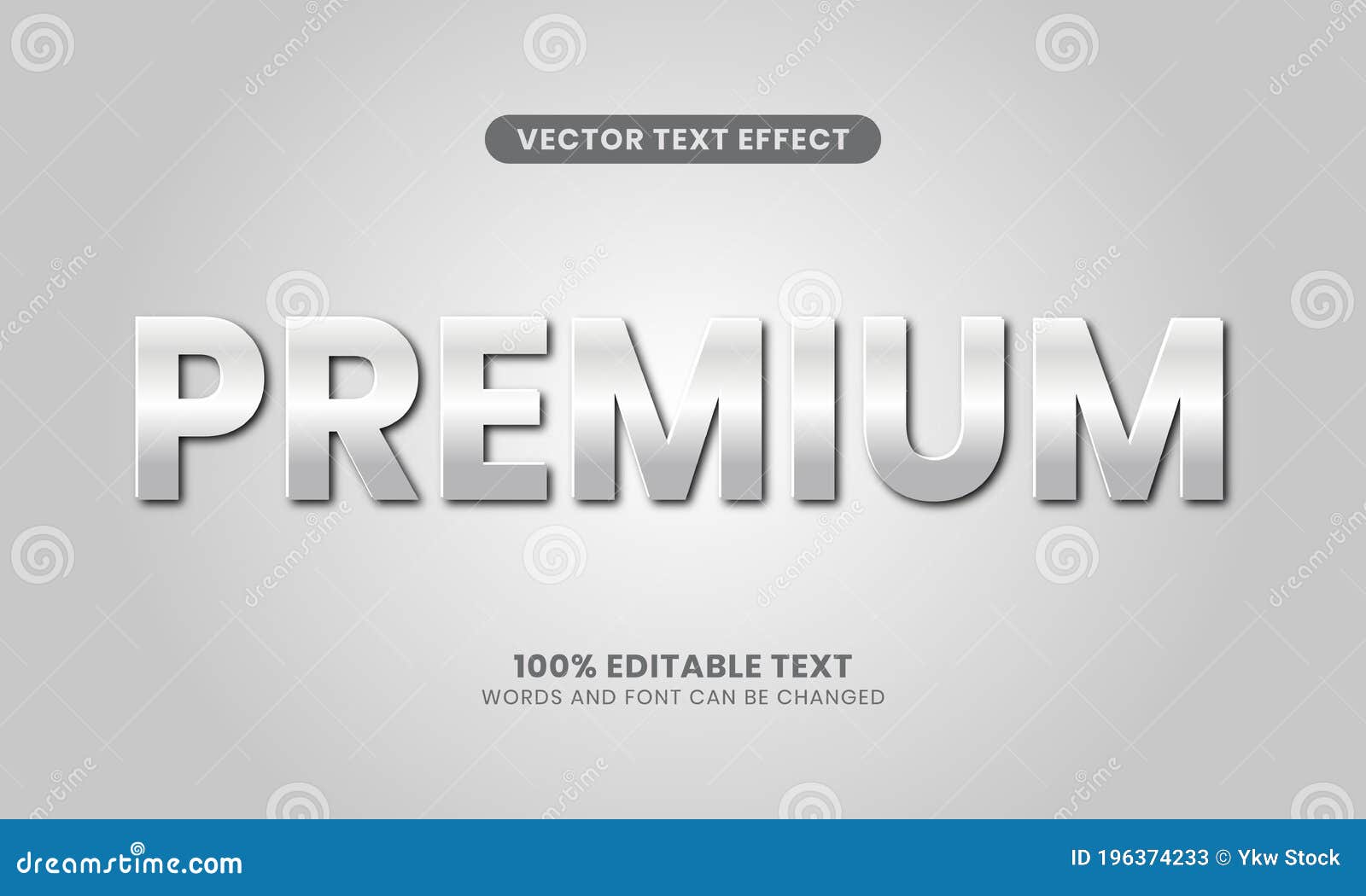 Silver Premium Text Effect stock vector. Illustration of gradient ...