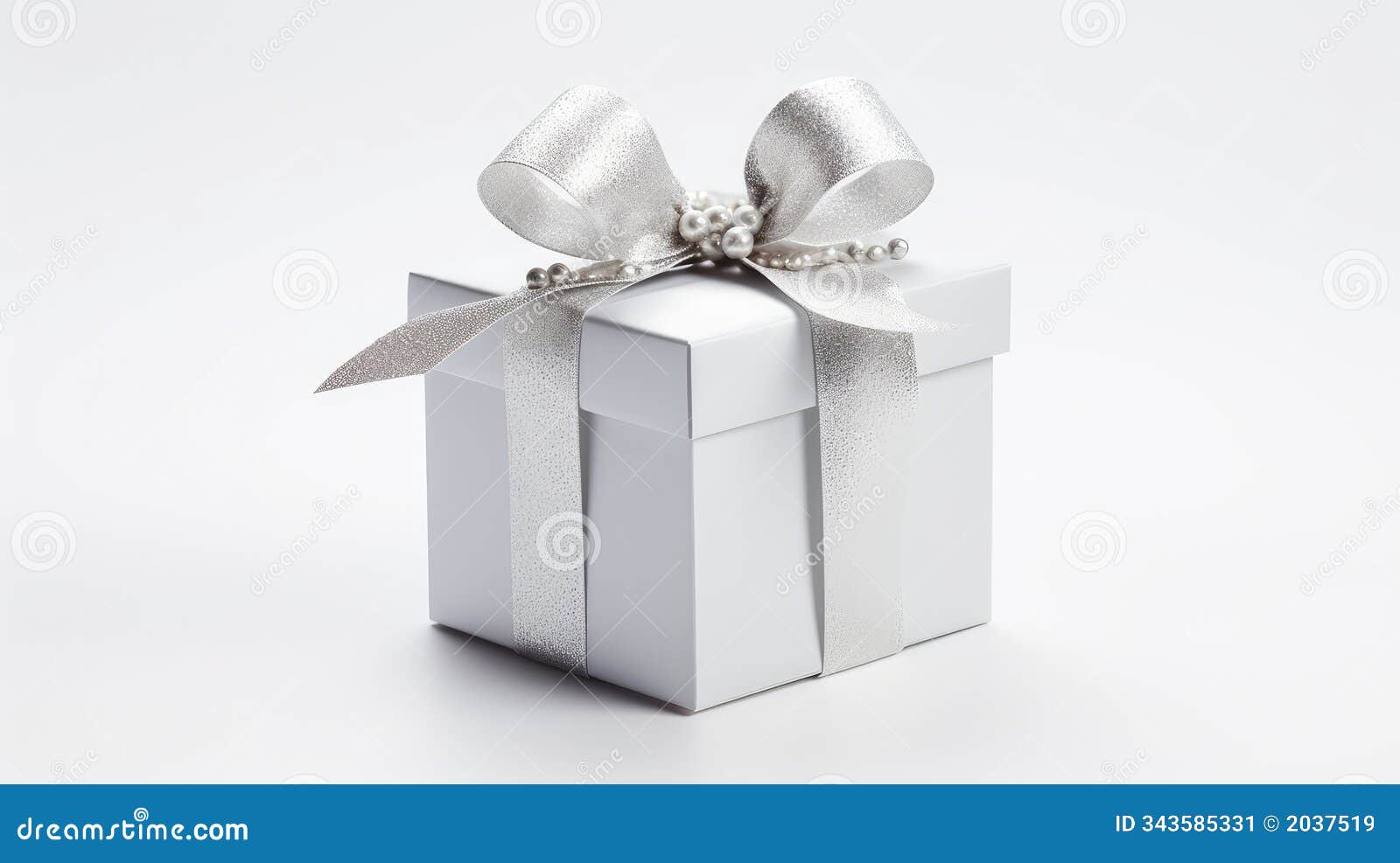 Silver Present Box White Background Stock Illustration - Illustration ...