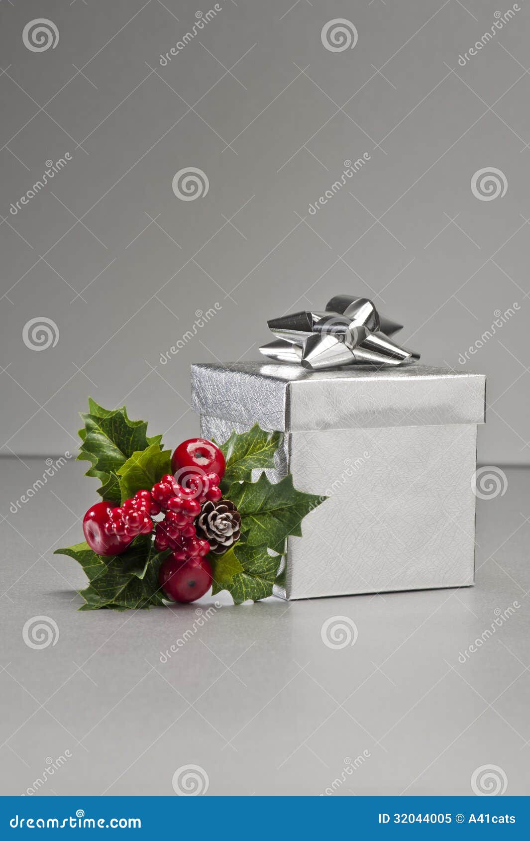 Silver present stock image. Image of reflection, shiny - 32044005