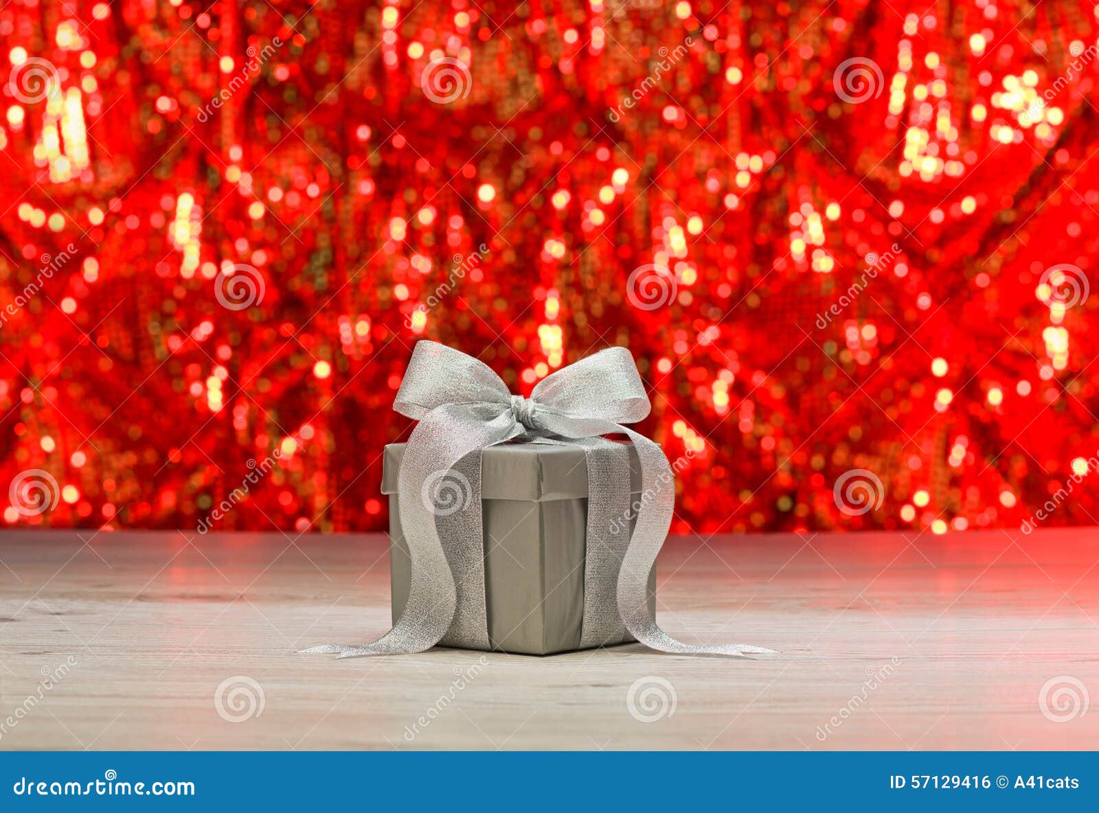 Silver present stock photo. Image of holidays, ornament - 57129416