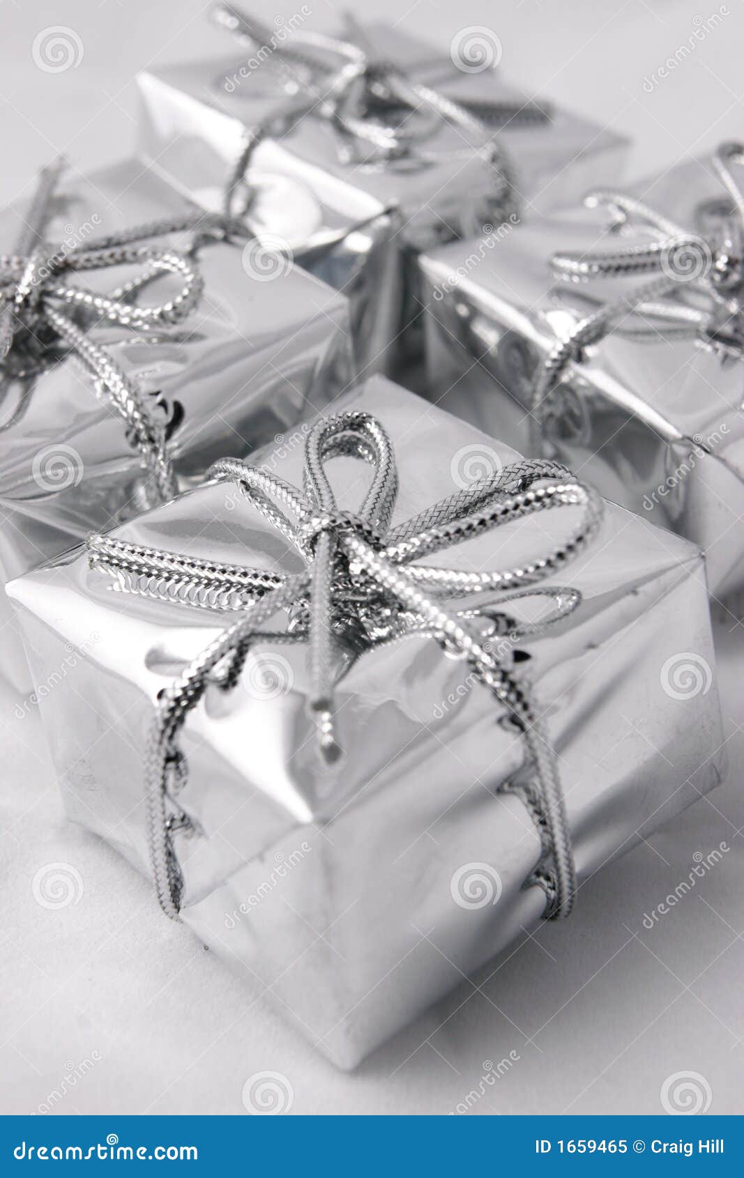 Silver presents stock image. Image of birthday, holiday - 1659465