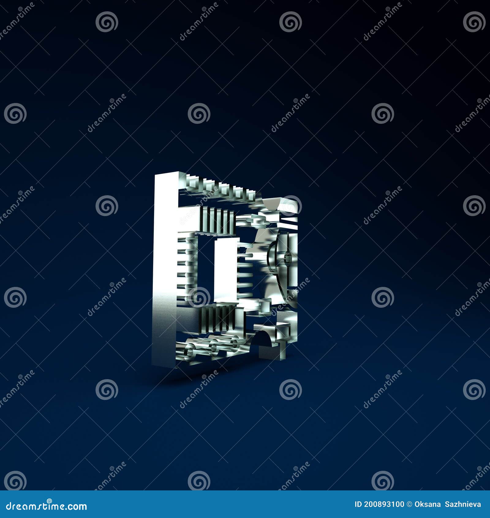 Silver Printed Circuit Board PCB Icon Isolated on Blue Background ...
