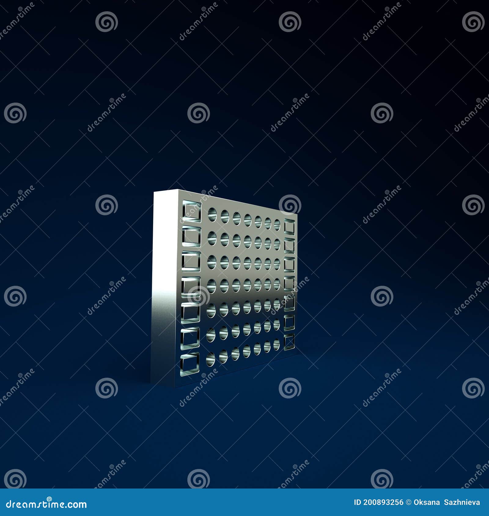 Silver Printed Circuit Board PCB Icon Isolated on Blue Background ...
