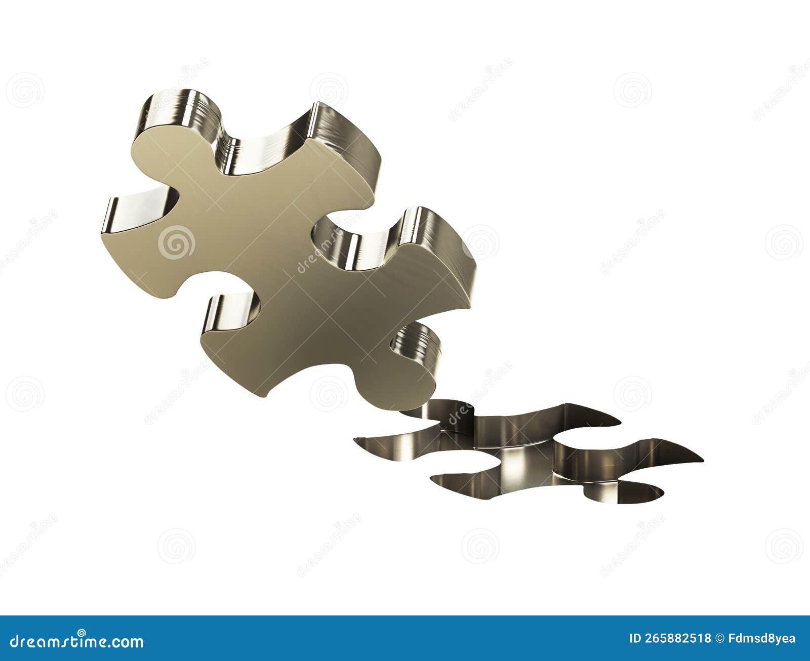 Silver puzzle piece stock illustration. Illustration of missing - 265882518