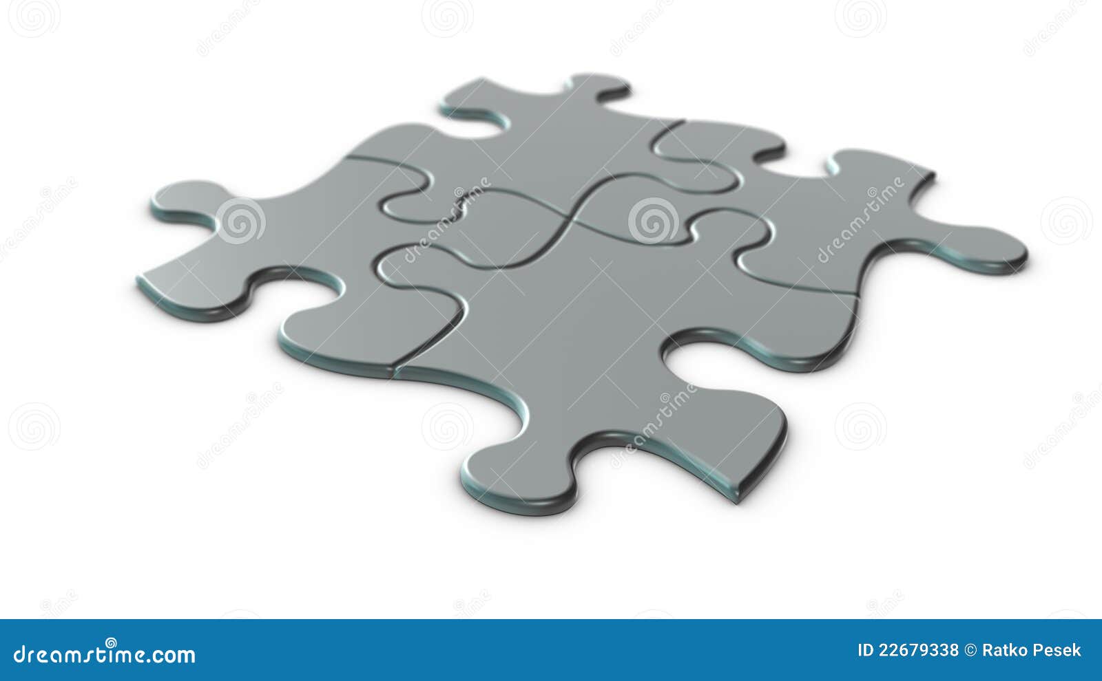 Silver puzzle pieces stock illustration. Illustration of depth - 22679338