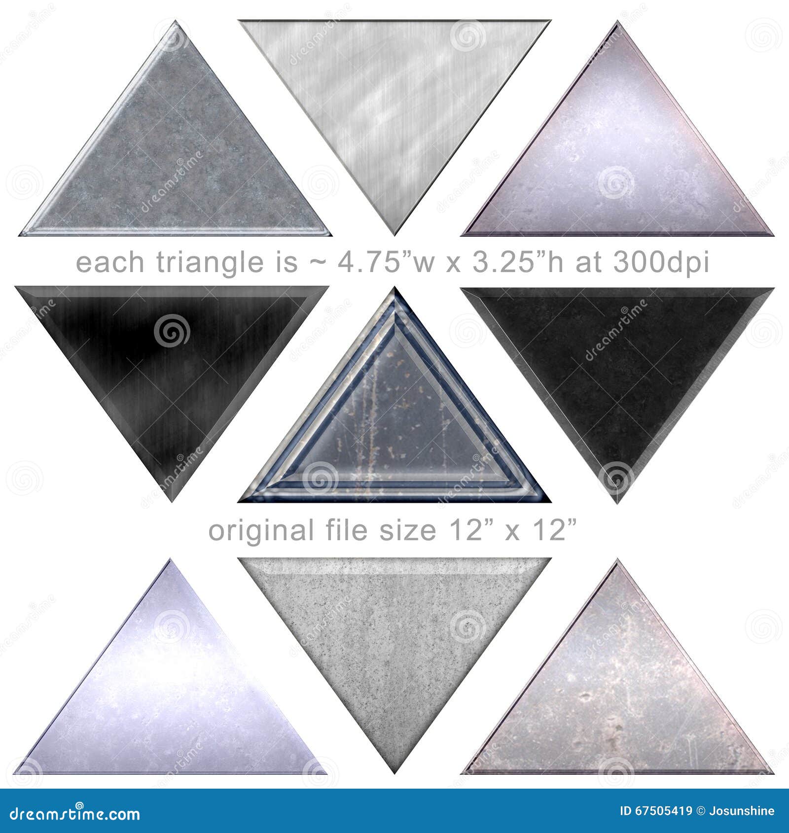 9 Silver Pyramids Triangle Metal Shapes Stock Illustration ...