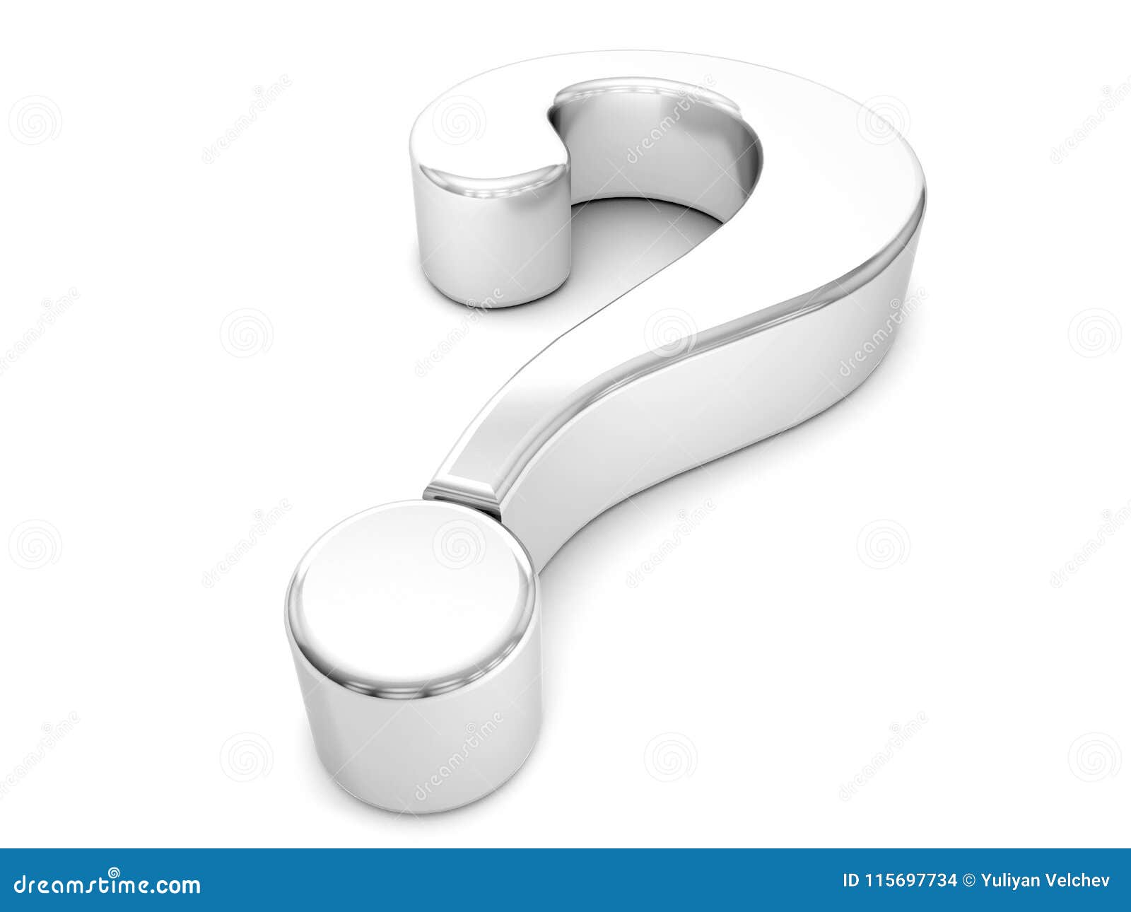 Silver Question Mark Symbol Isolated On White Stock Image ...
