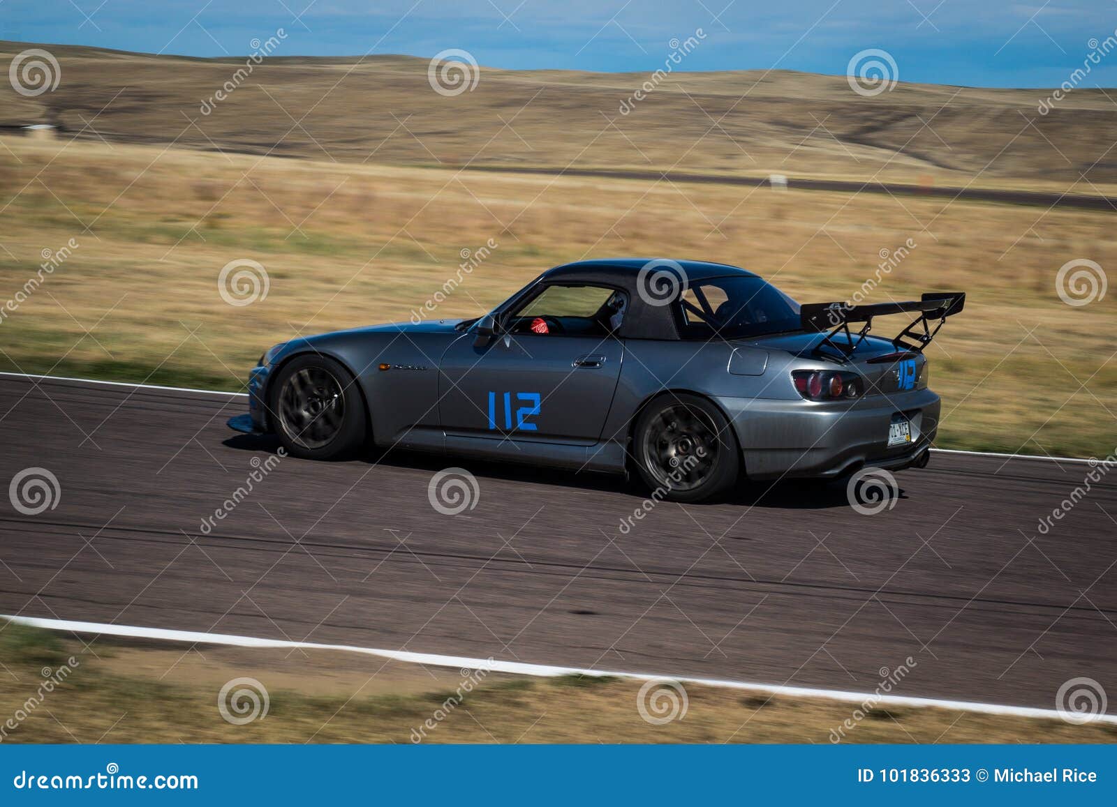 Silver race car on track editorial stock photo. Image of outside ...