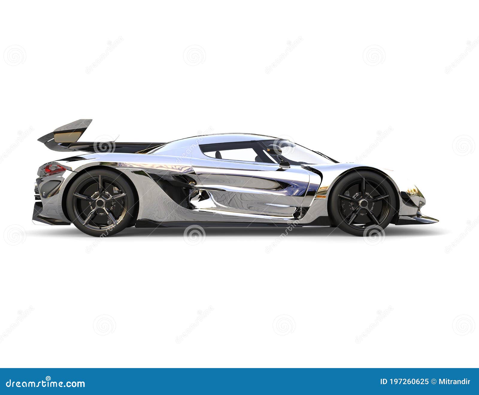 Silver Race Super Car - Side View Stock Illustration - Illustration of ...