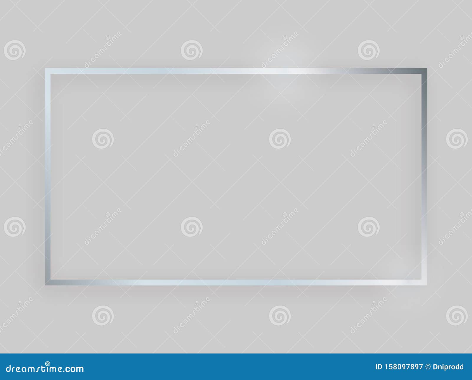Silver Rectangular Shiny Frame with Glowing Effects Stock Vector ...