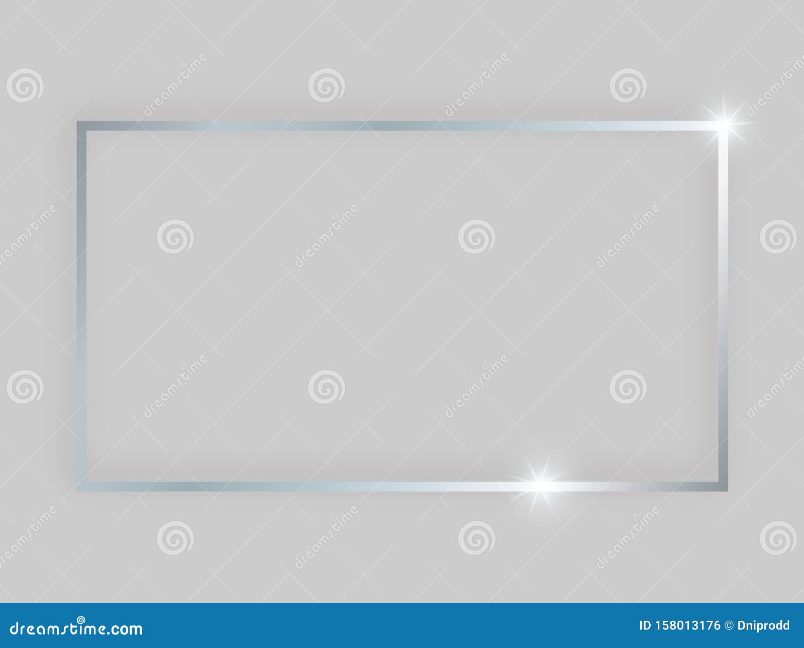 Silver Rectangular Shiny Frame with Glowing Effects Stock Vector ...