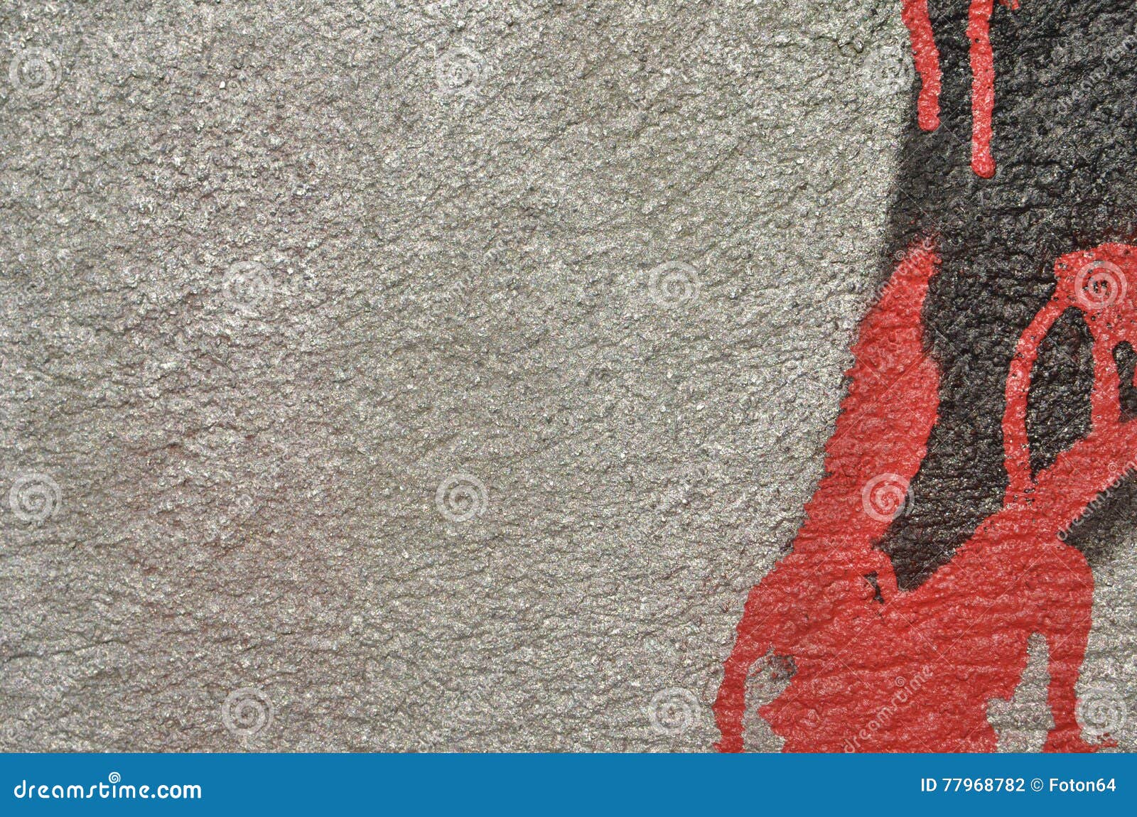 Silver, Red and Black Graffiti Paint Sprayed on Rough Textured Concrete ...