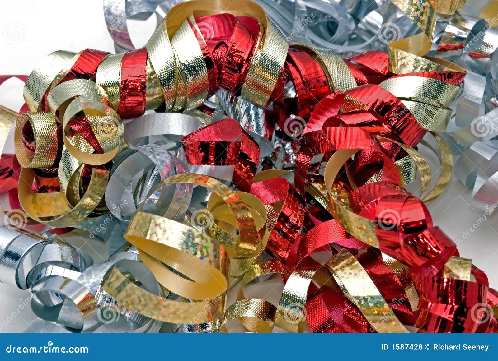 Silver, Red and Gold Ribbon Stock Photo - Image of wrapping, silver ...