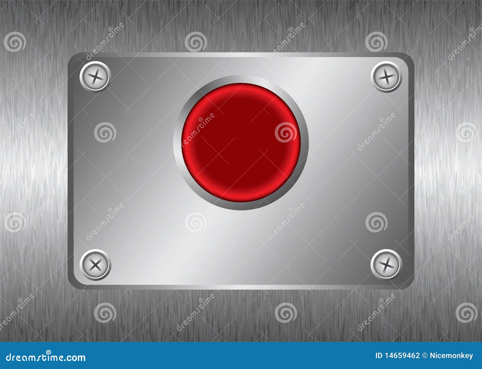 Silver red metal button stock vector. Illustration of background - 14659462