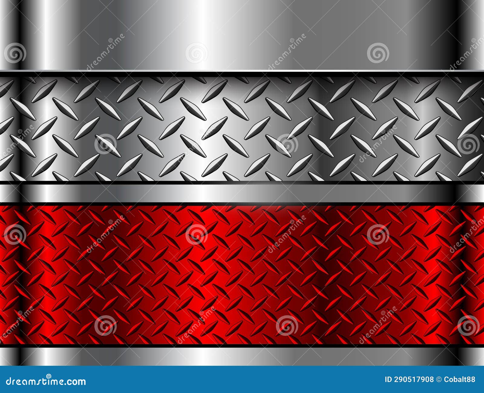 Silver Red Metallic Background with Diamond Plate Texture, Shiny Chrome ...
