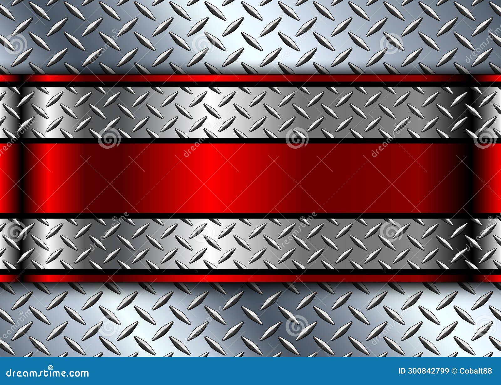 Silver Red Metallic 3d Background with Banner in the Center and Diamond ...