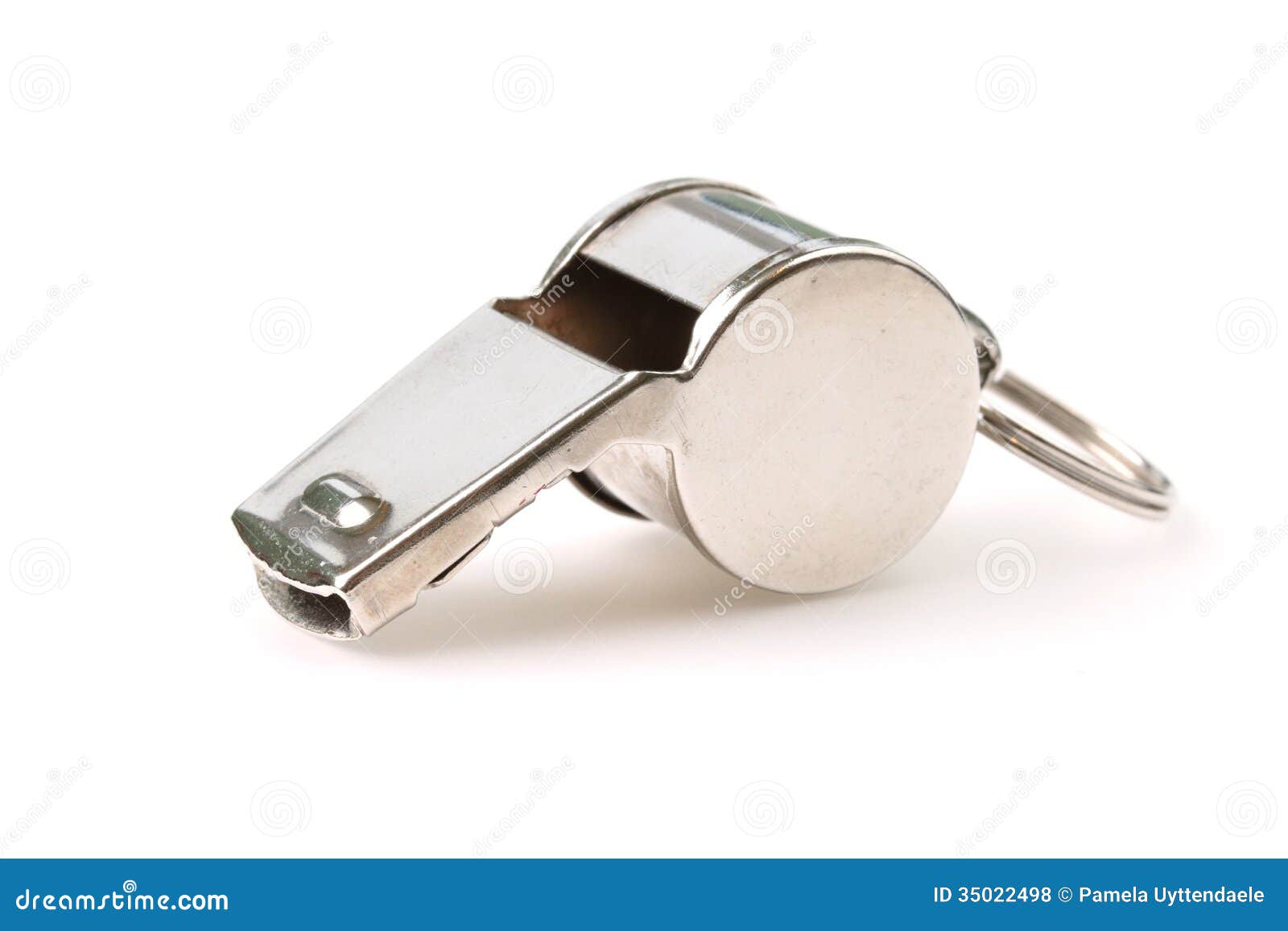 Silver referee whistle stock photo. Image of steel, metal - 35022498