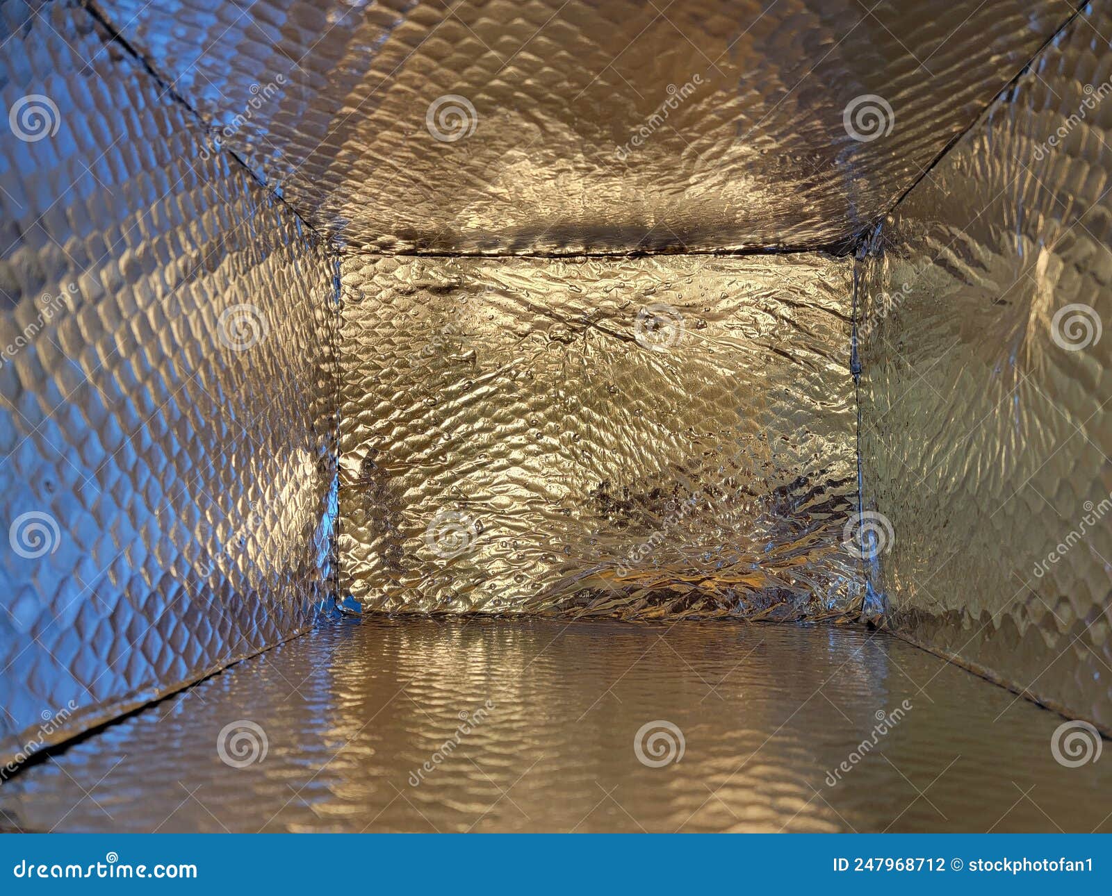 Silver Reflective Metal or Metallic Insulated Box Liner Stock Photo ...
