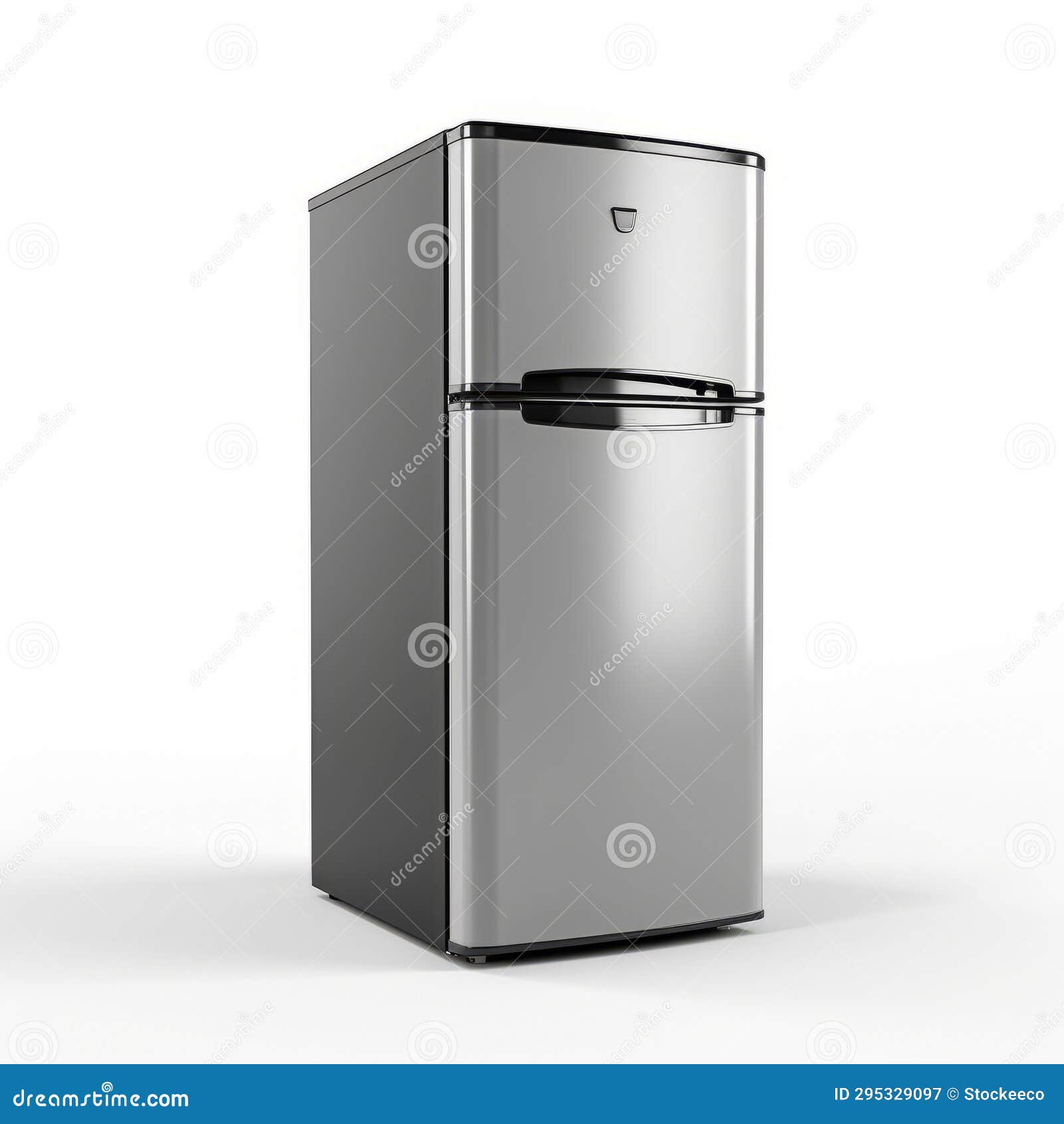 Silver Refrigerator on White Background - Vignetting Style 3d Render ...