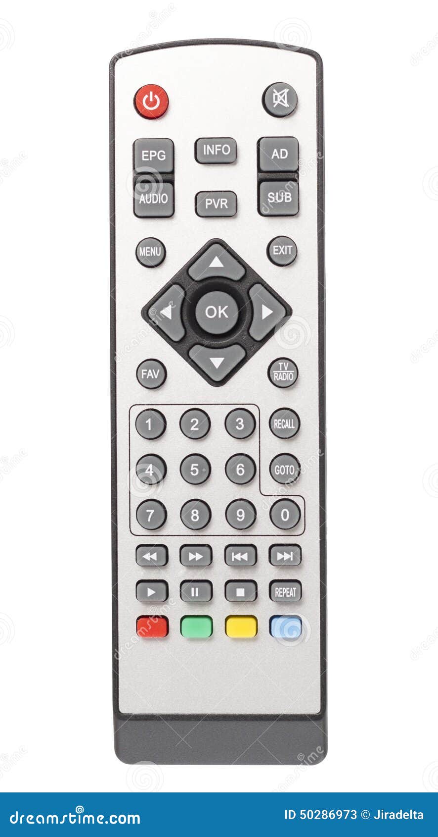 Silver Remote Control of Digital TV Stock Image - Image of isolated ...