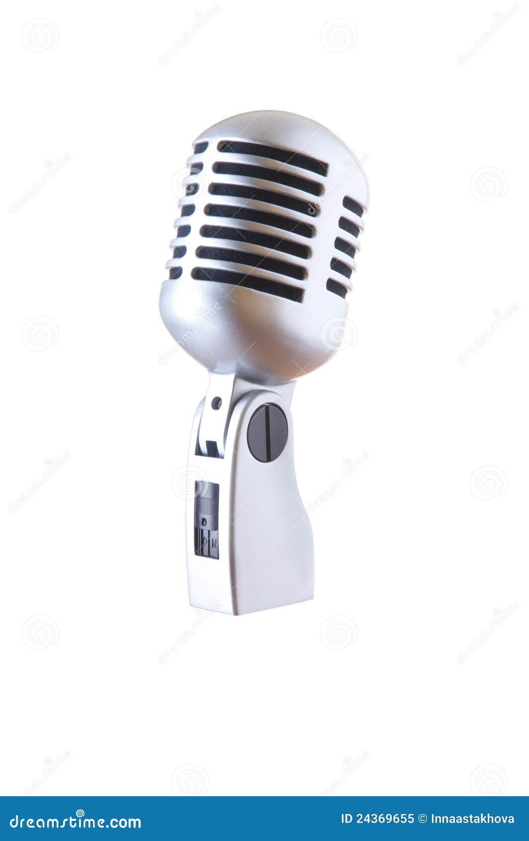 Silver retro microphone stock image. Image of radio, broadcast - 24369655