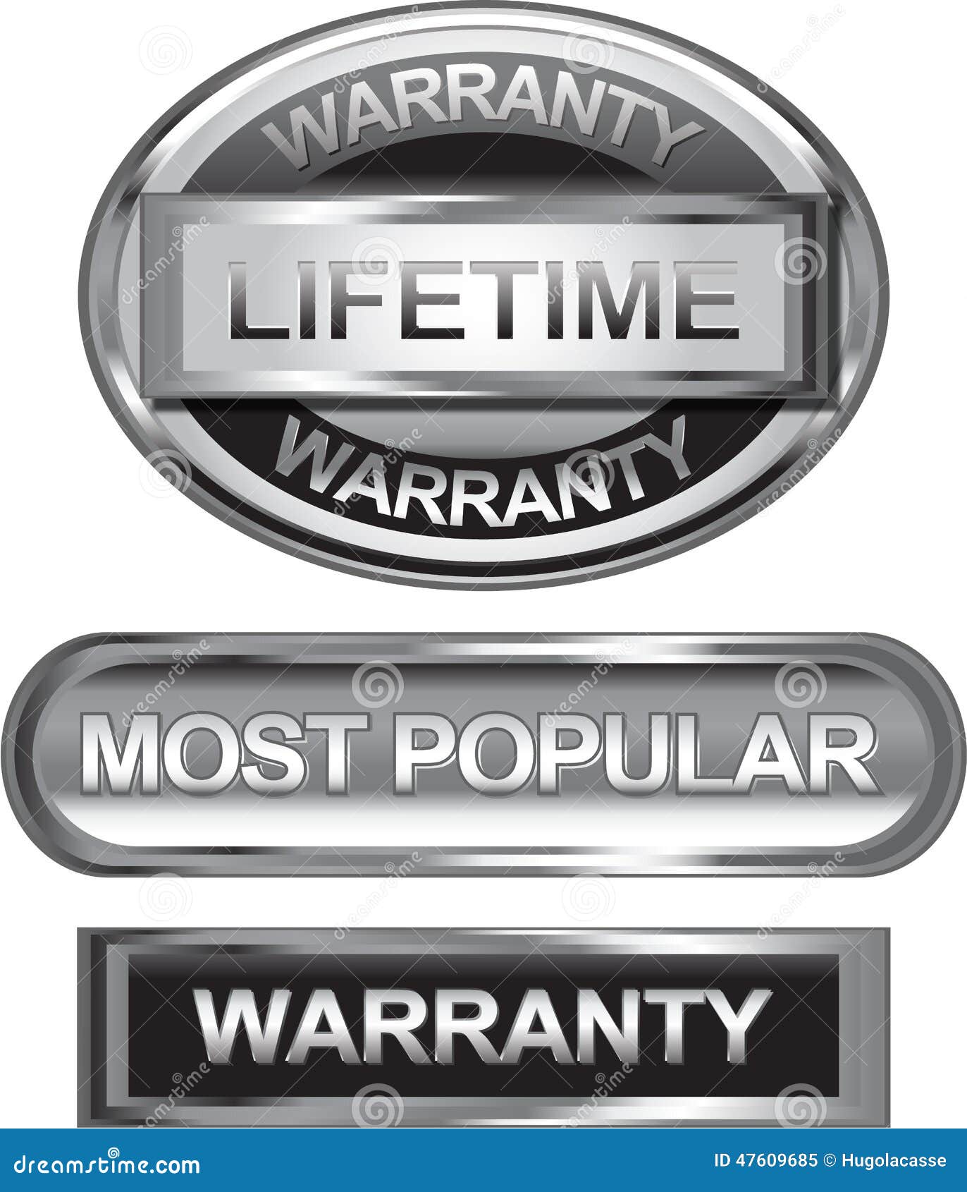 Silver Retro Stamp, Sticker, Tag, Label, Badge Stock Vector ...