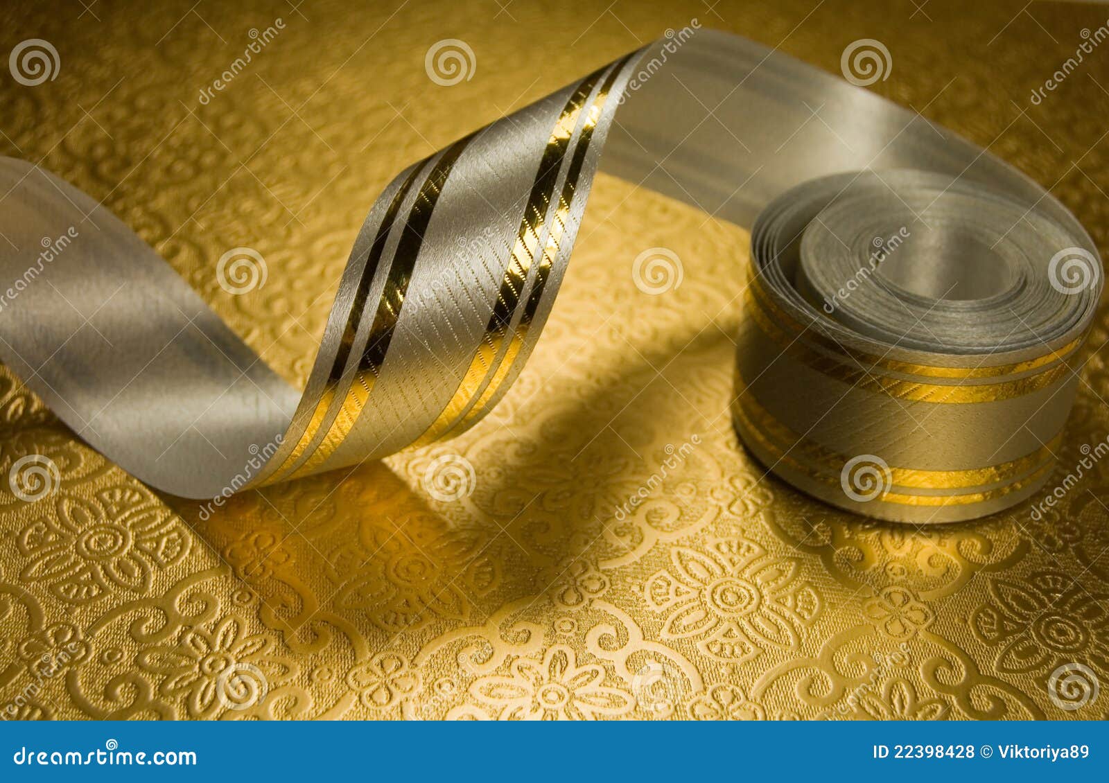 Silver ribbon stock photo. Image of gold, festive, silver - 22398428