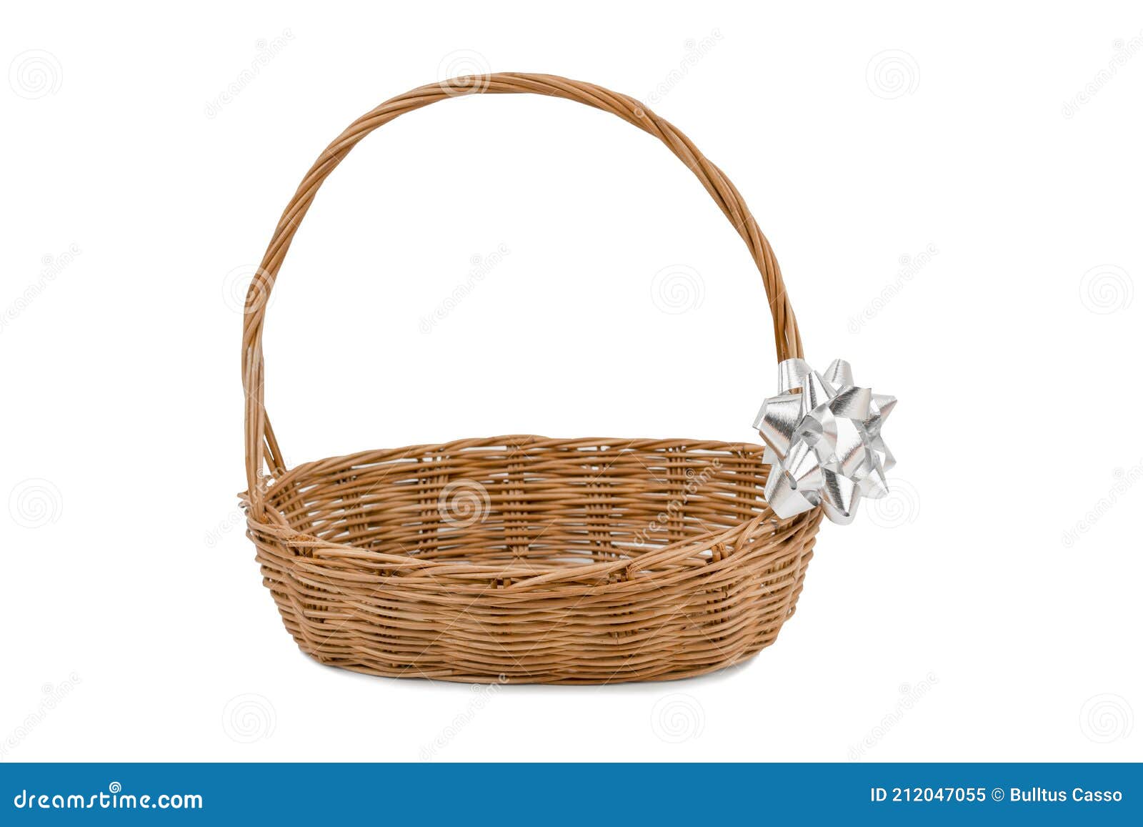 Silver Ribbon with Basket on Isolated White Stock Illustration ...